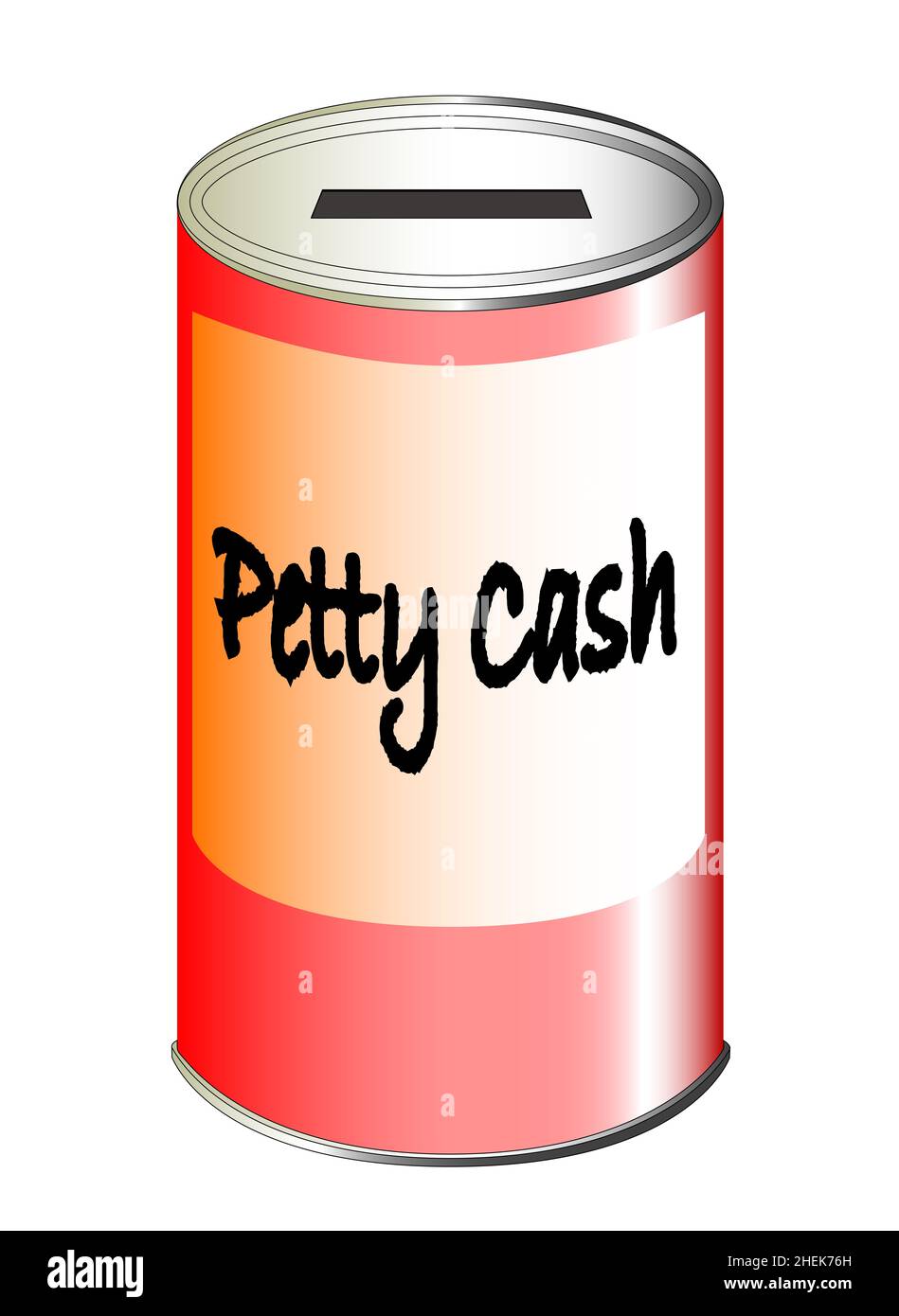 A red petty cash tin isolated over a white background Stock Photo - Alamy