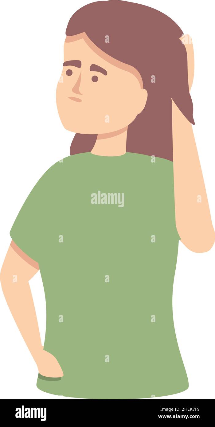 Forget Memory Icon Cartoon Vector Woman Dementia Loss Memory Stock
