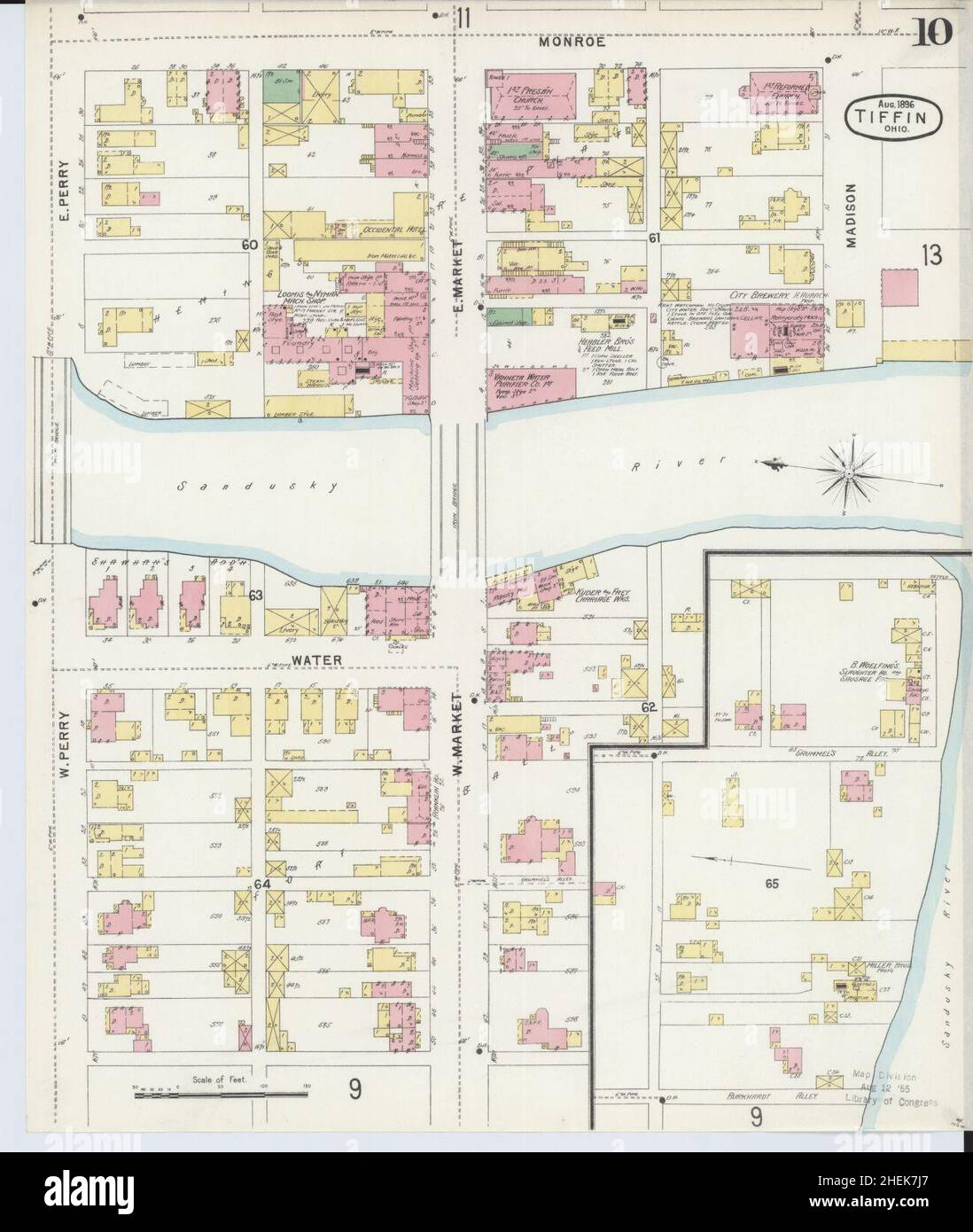 Sanborn Fire Insurance Map from Tiffin, Seneca County, Ohio Stock Photo ...