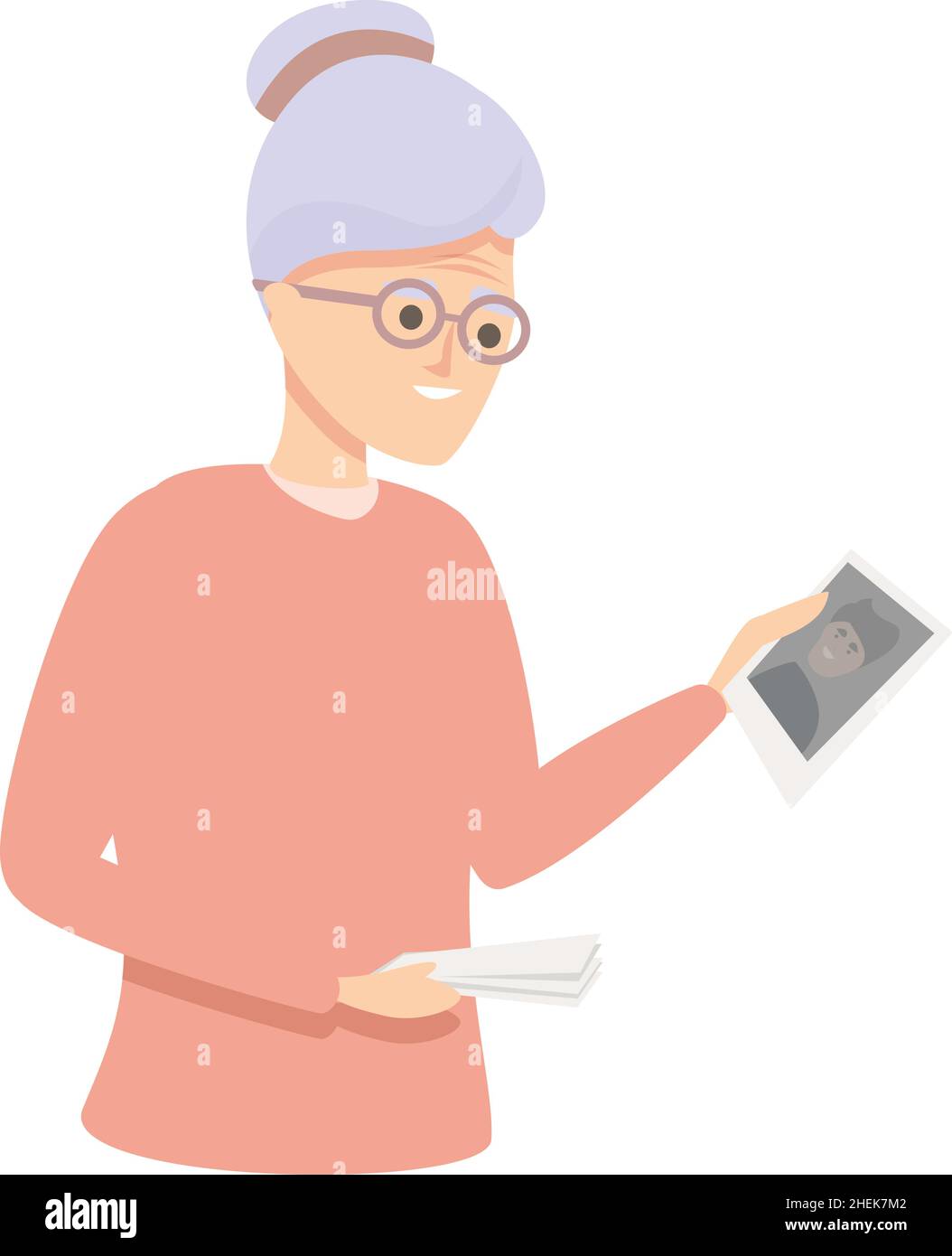 Grandma Dementia Icon Cartoon Vector Woman Alzheimer Positive Care