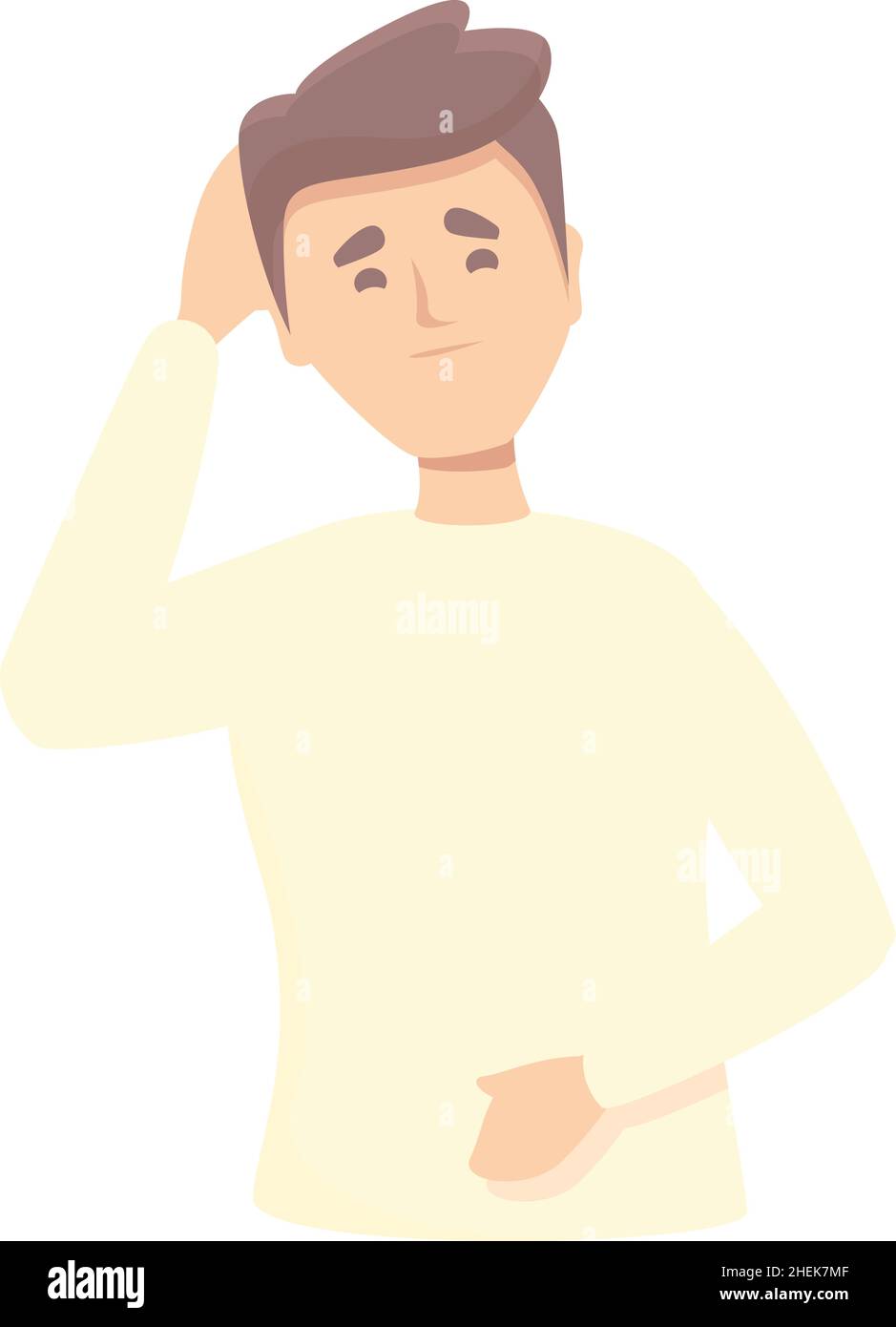 Boy loss memory icon cartoon vector. Dementia disease. Positive care ...