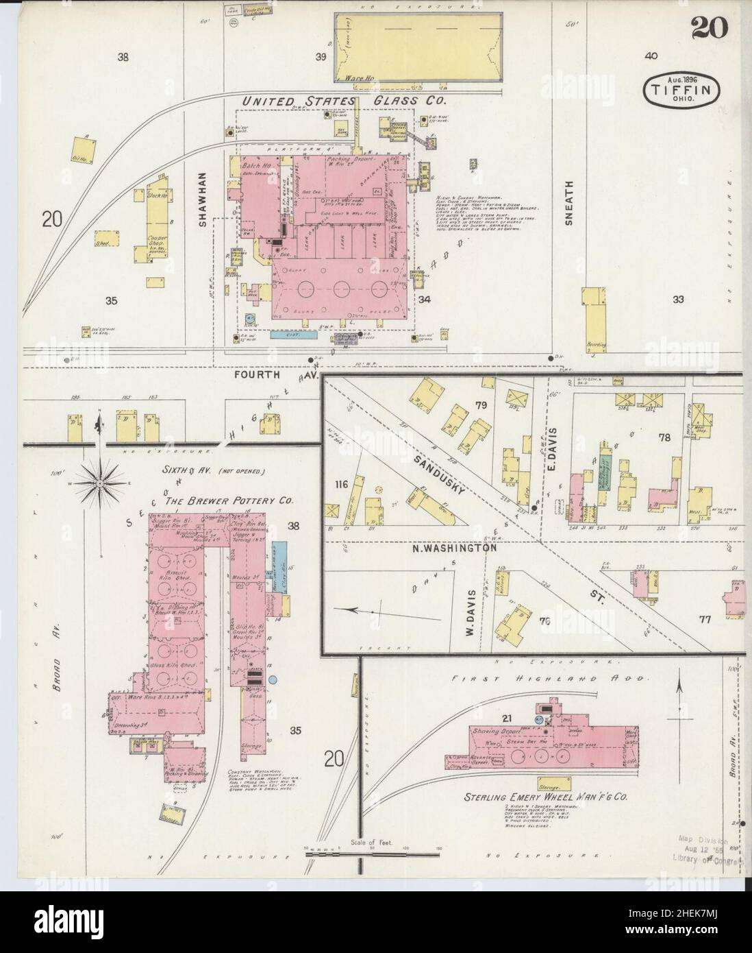 Sanborn Fire Insurance Map from Tiffin, Seneca County, Ohio Stock Photo ...