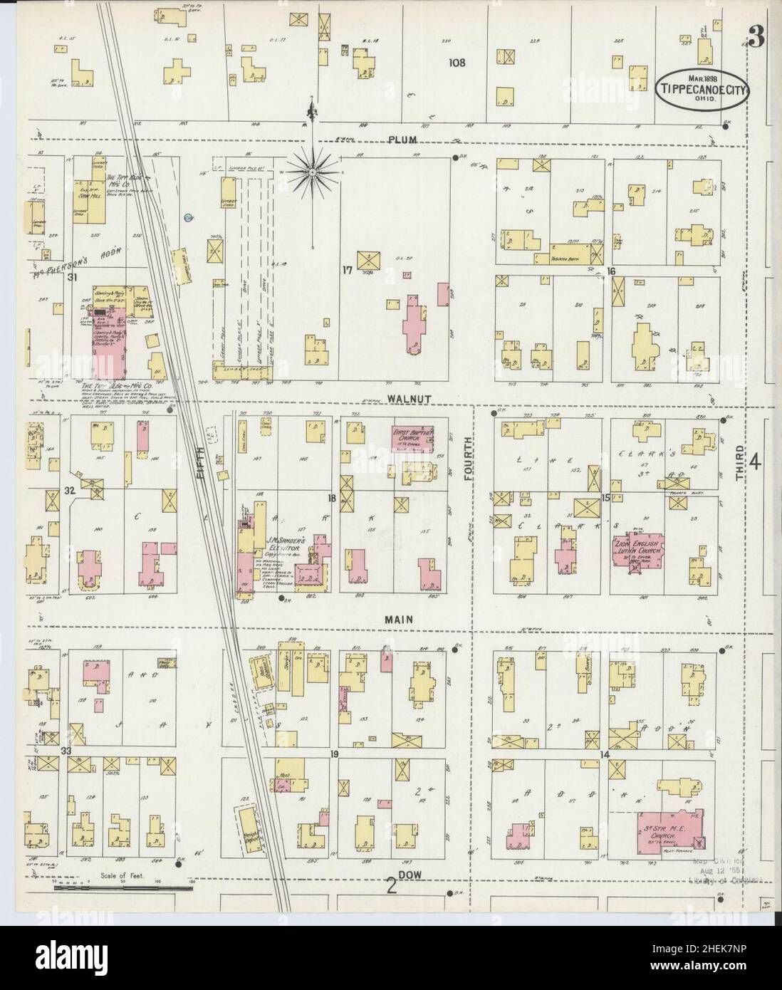Sanborn Fire Insurance Map from Tipp City, Miami County, Ohio Stock ...