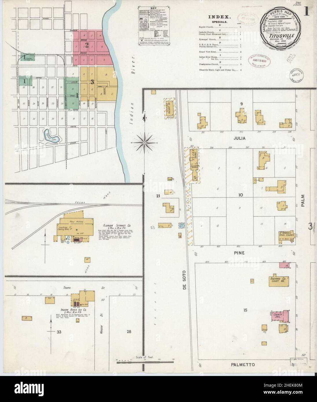 Sanborn Fire Insurance Map from Titusville, Brevard County, Florida ...
