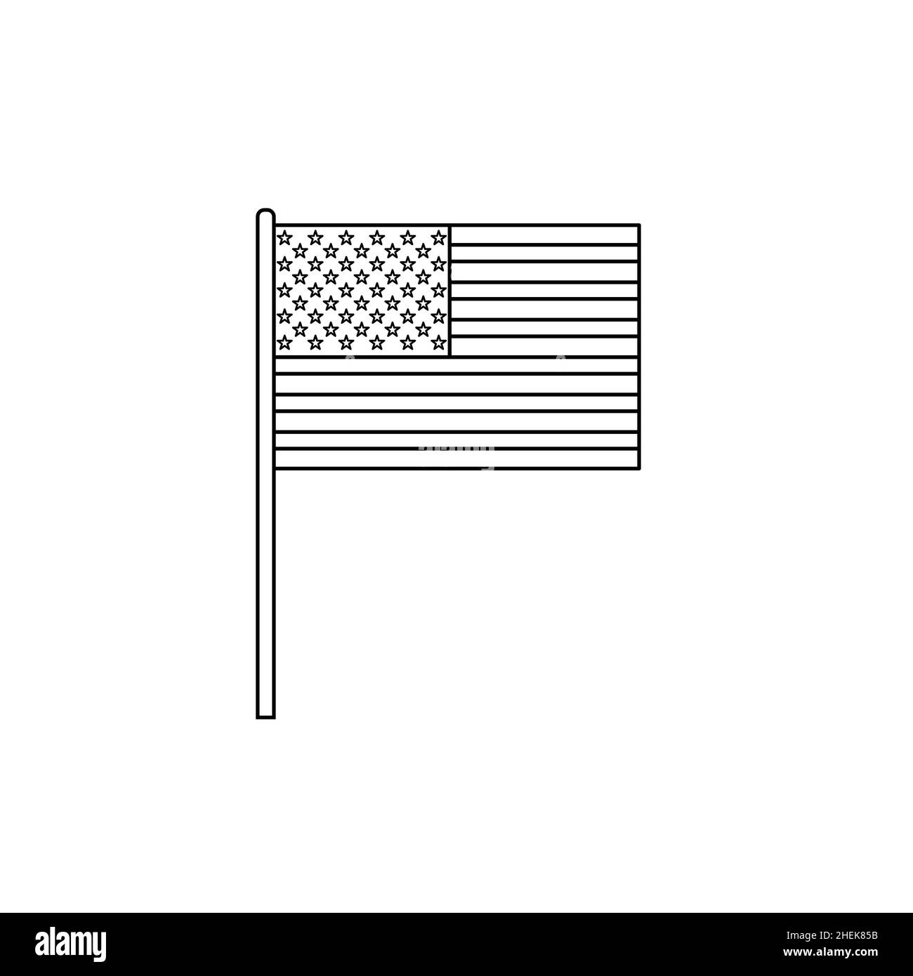 Usa Flag Outline Png