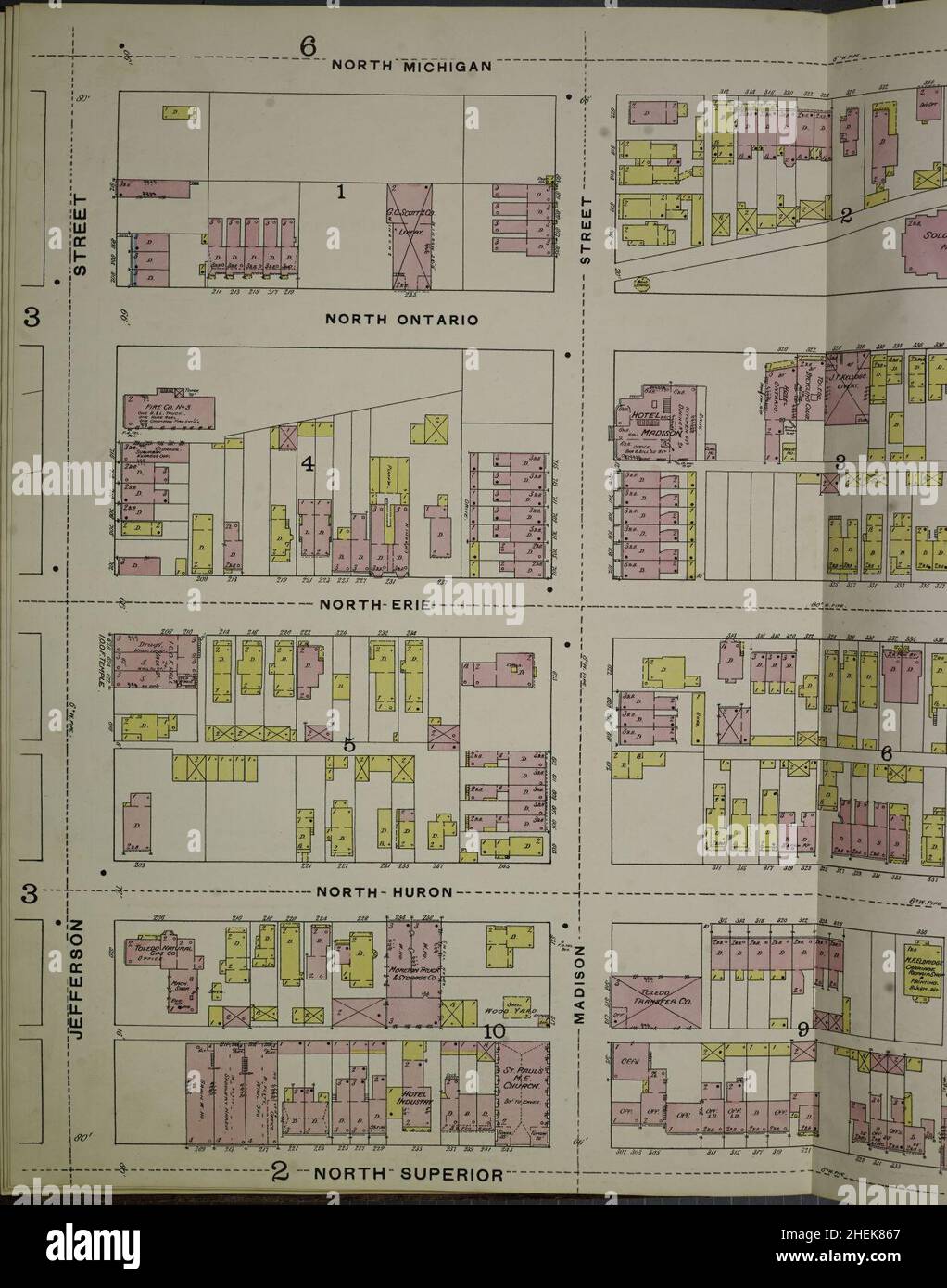 Sanborn Fire Insurance Map from Toledo, Lucas County, Ohio Stock Photo ...