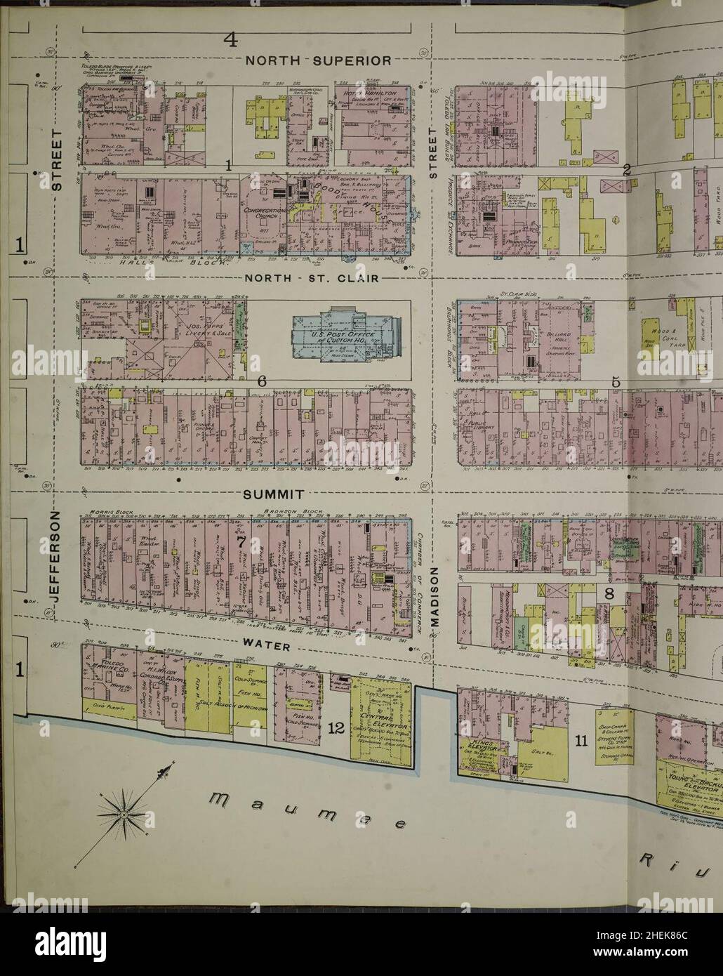 Sanborn Fire Insurance Map from Toledo, Lucas County, Ohio Stock Photo ...