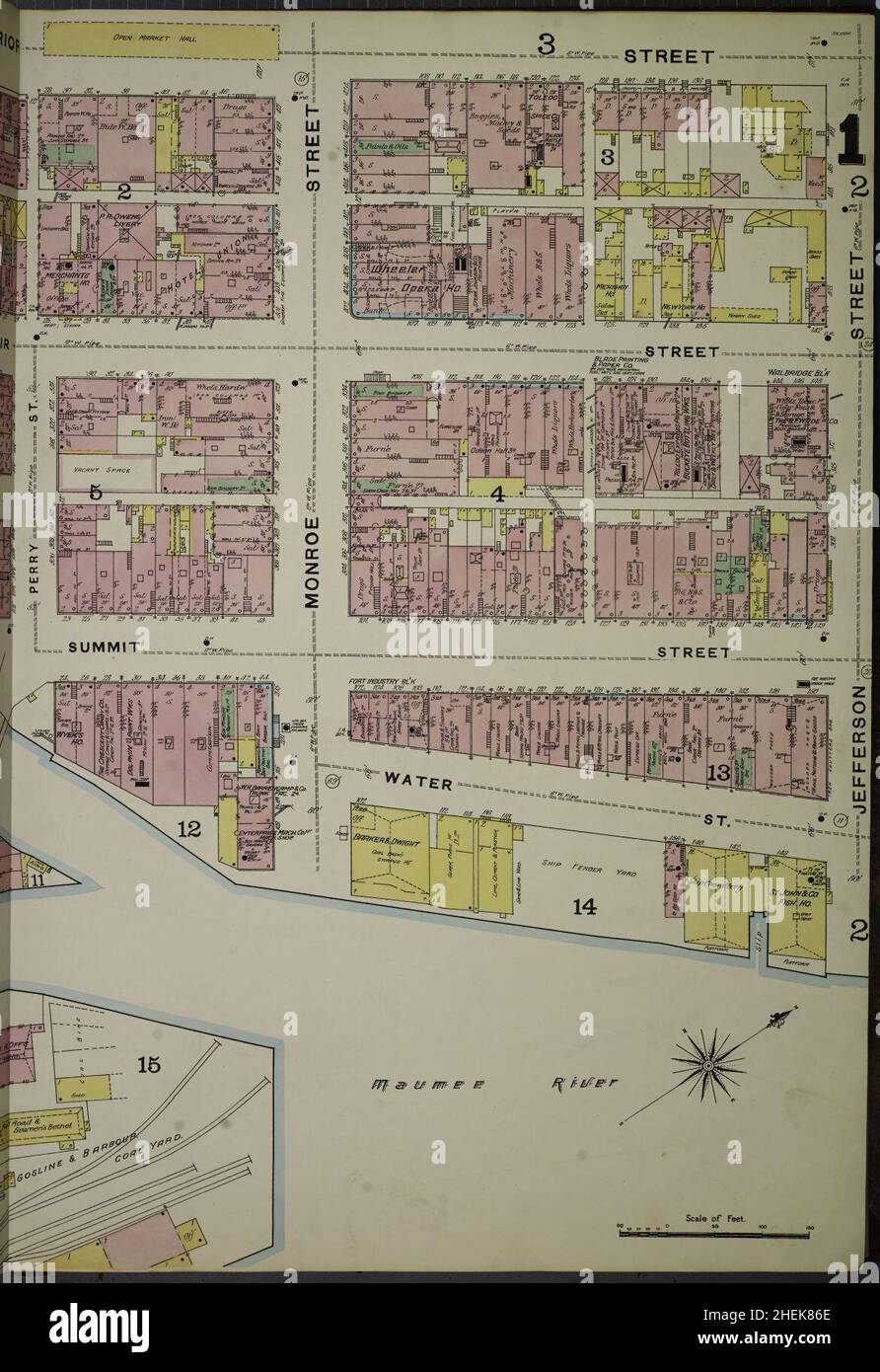 Sanborn Fire Insurance Map from Toledo, Lucas County, Ohio Stock Photo ...