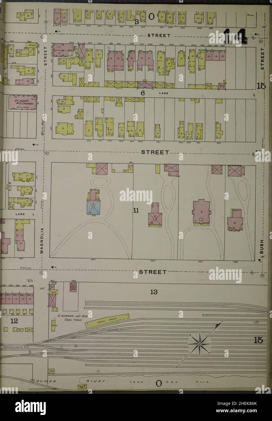 Sanborn Fire Insurance Map from Toledo, Lucas County, Ohio Stock Photo ...