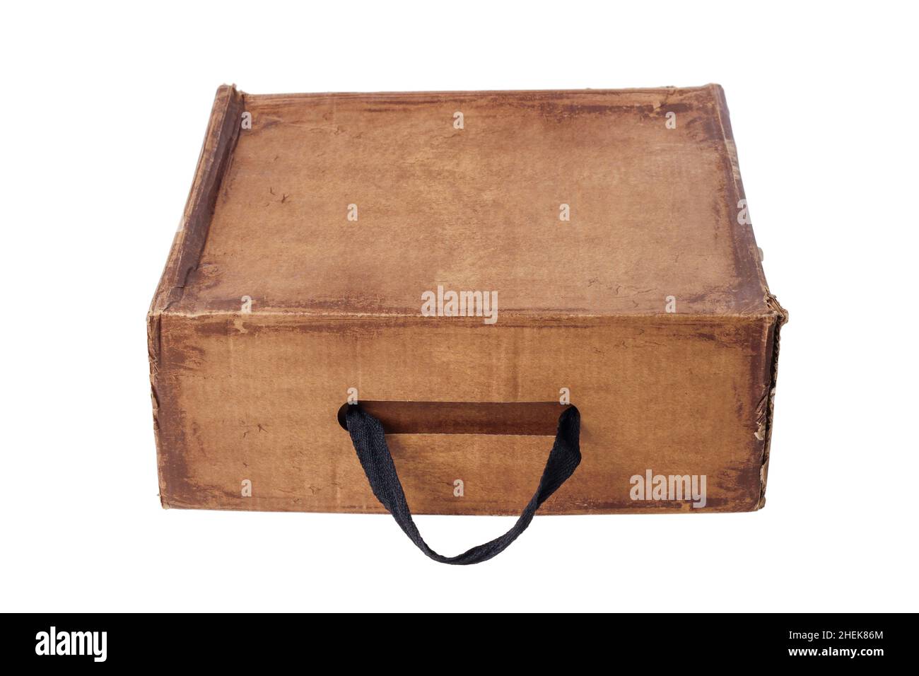 Old cardboard box isolated on white background Stock Photo - Alamy