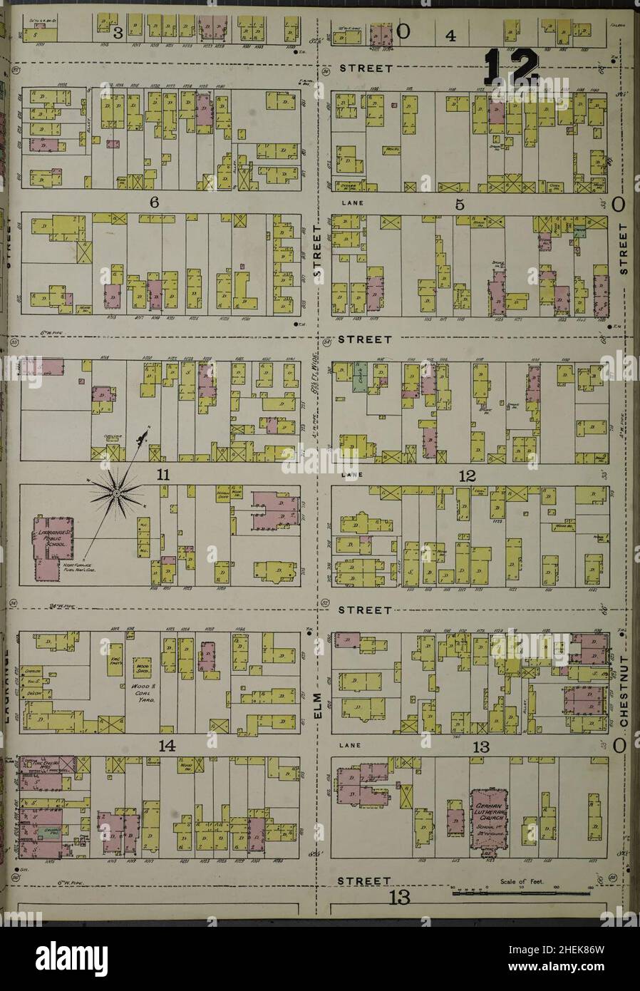 Sanborn Fire Insurance Map from Toledo, Lucas County, Ohio Stock Photo ...