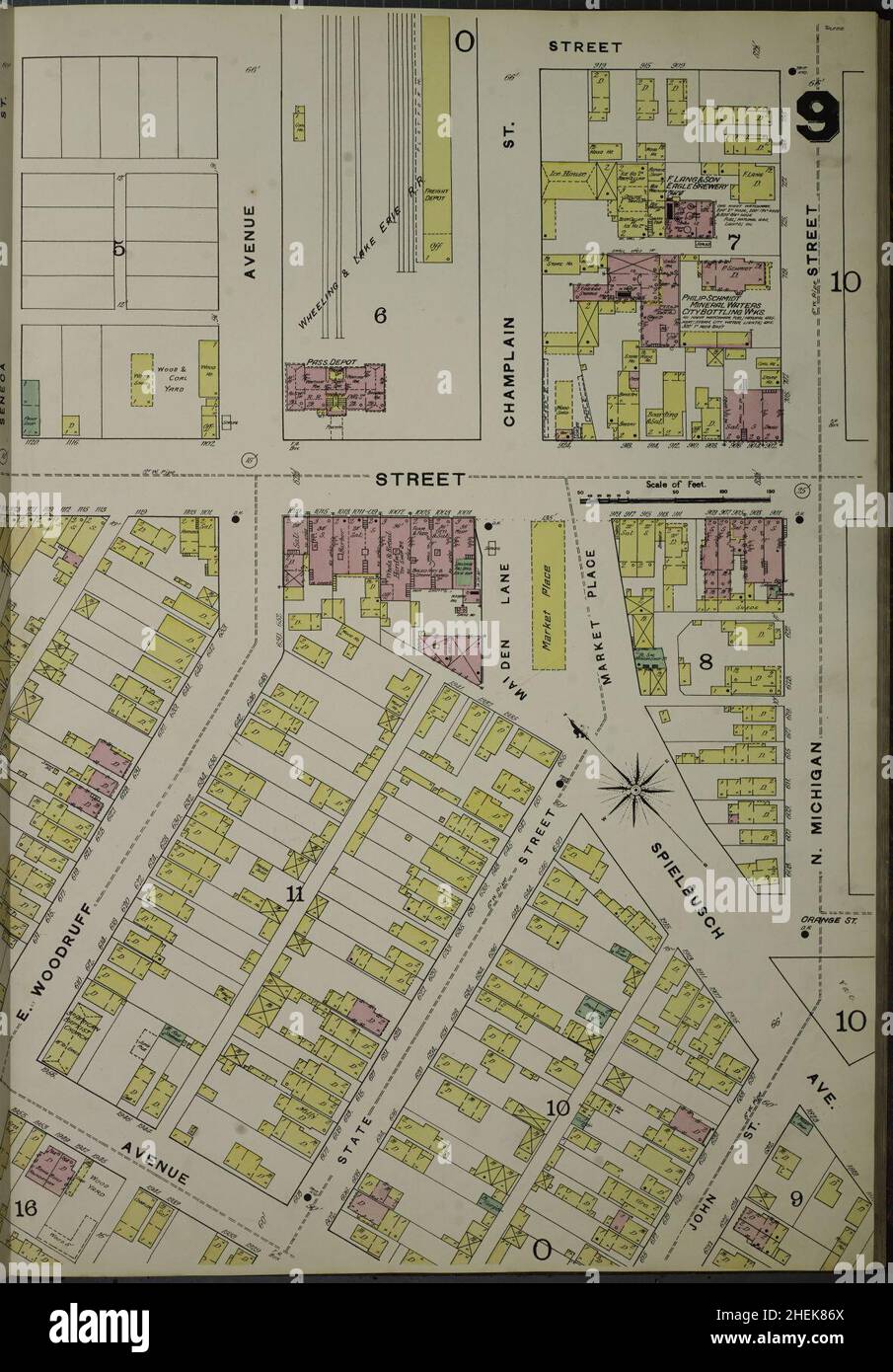 Sanborn Fire Insurance Map from Toledo, Lucas County, Ohio Stock Photo ...
