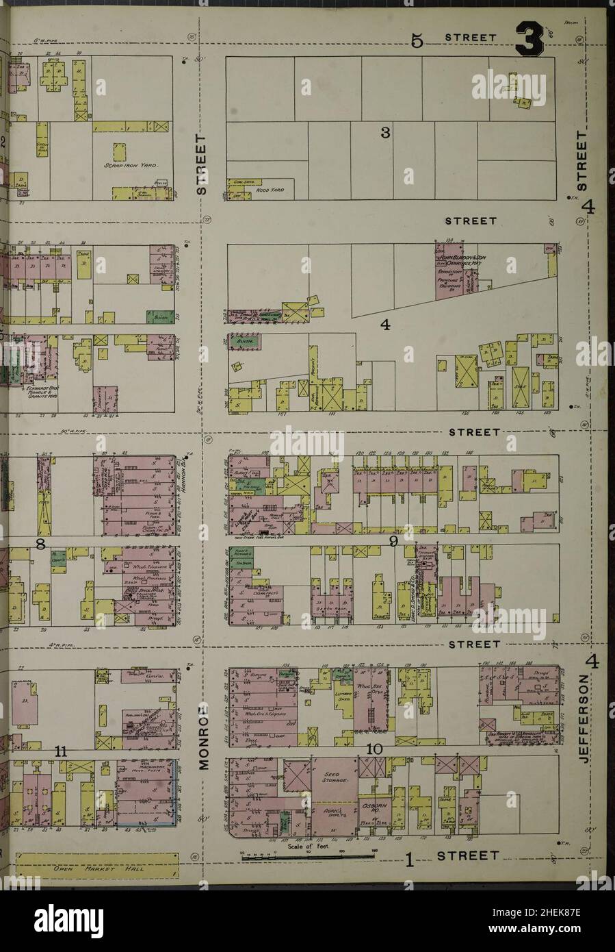 Sanborn Fire Insurance Map from Toledo, Lucas County, Ohio Stock Photo ...