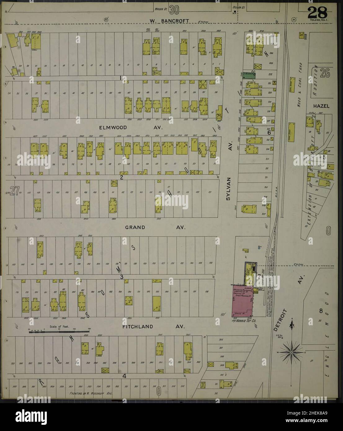 Sanborn Fire Insurance Map from Toledo, Lucas County, Ohio Stock Photo ...