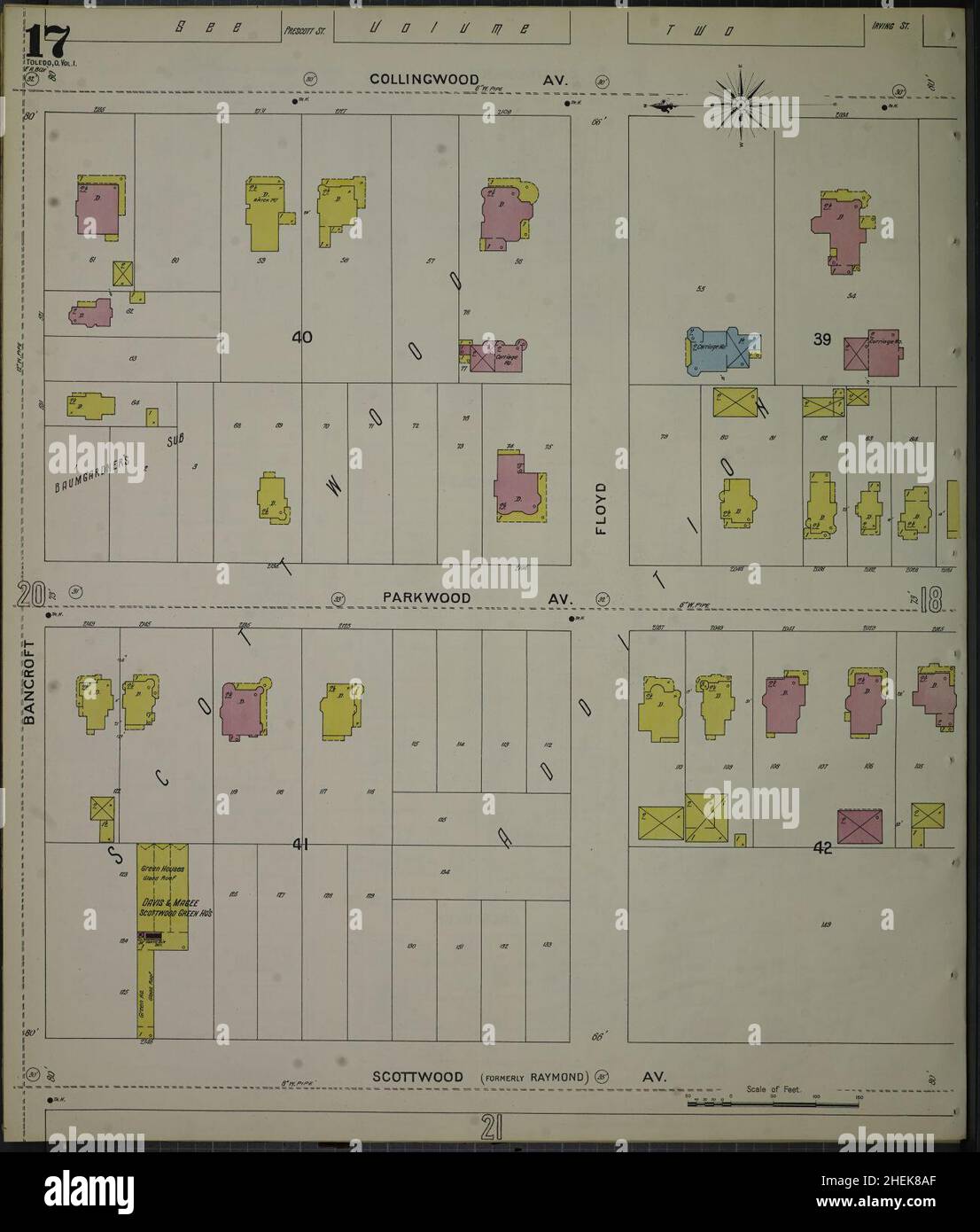 Sanborn Fire Insurance Map from Toledo, Lucas County, Ohio Stock Photo ...