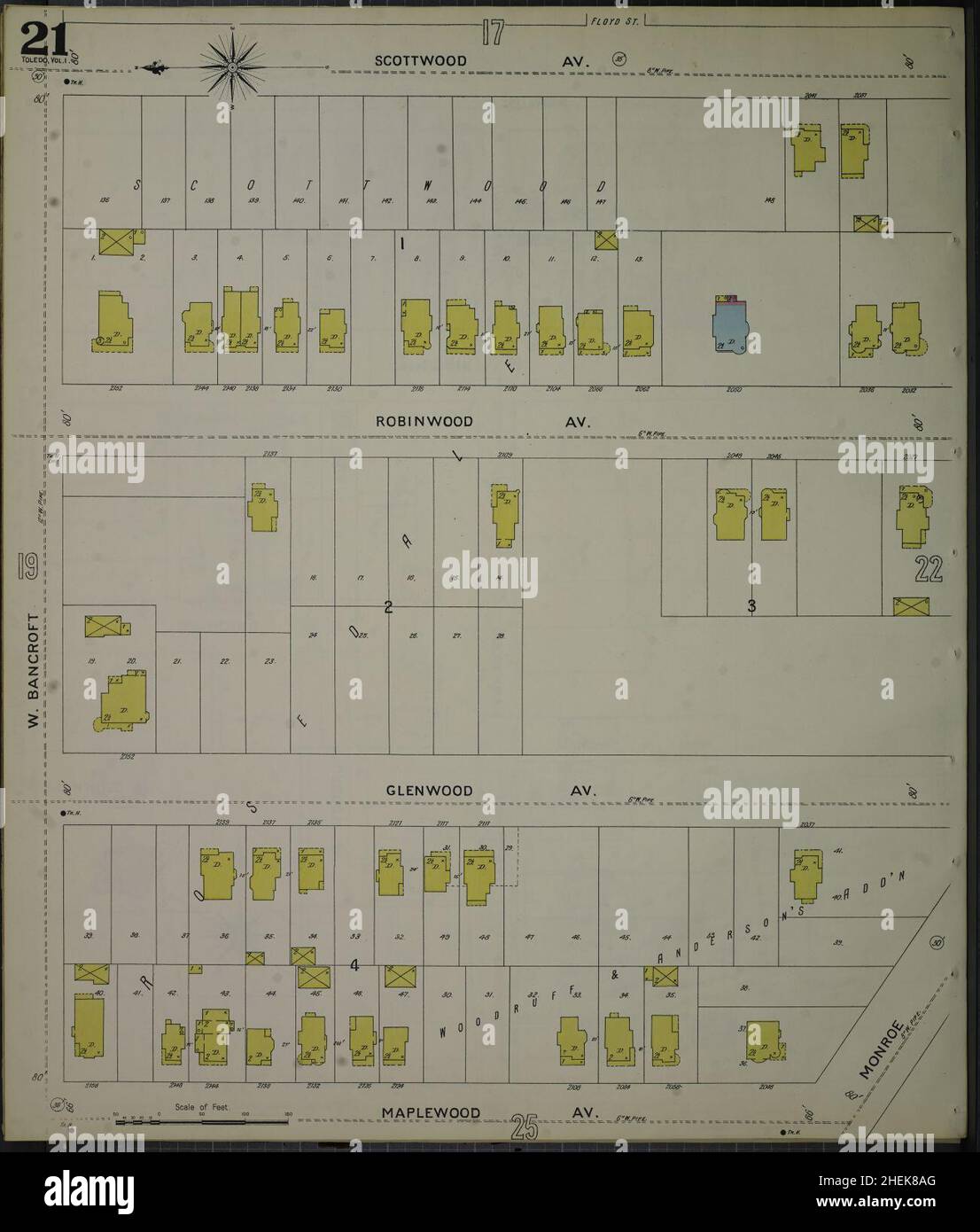 Sanborn Fire Insurance Map from Toledo, Lucas County, Ohio Stock Photo ...