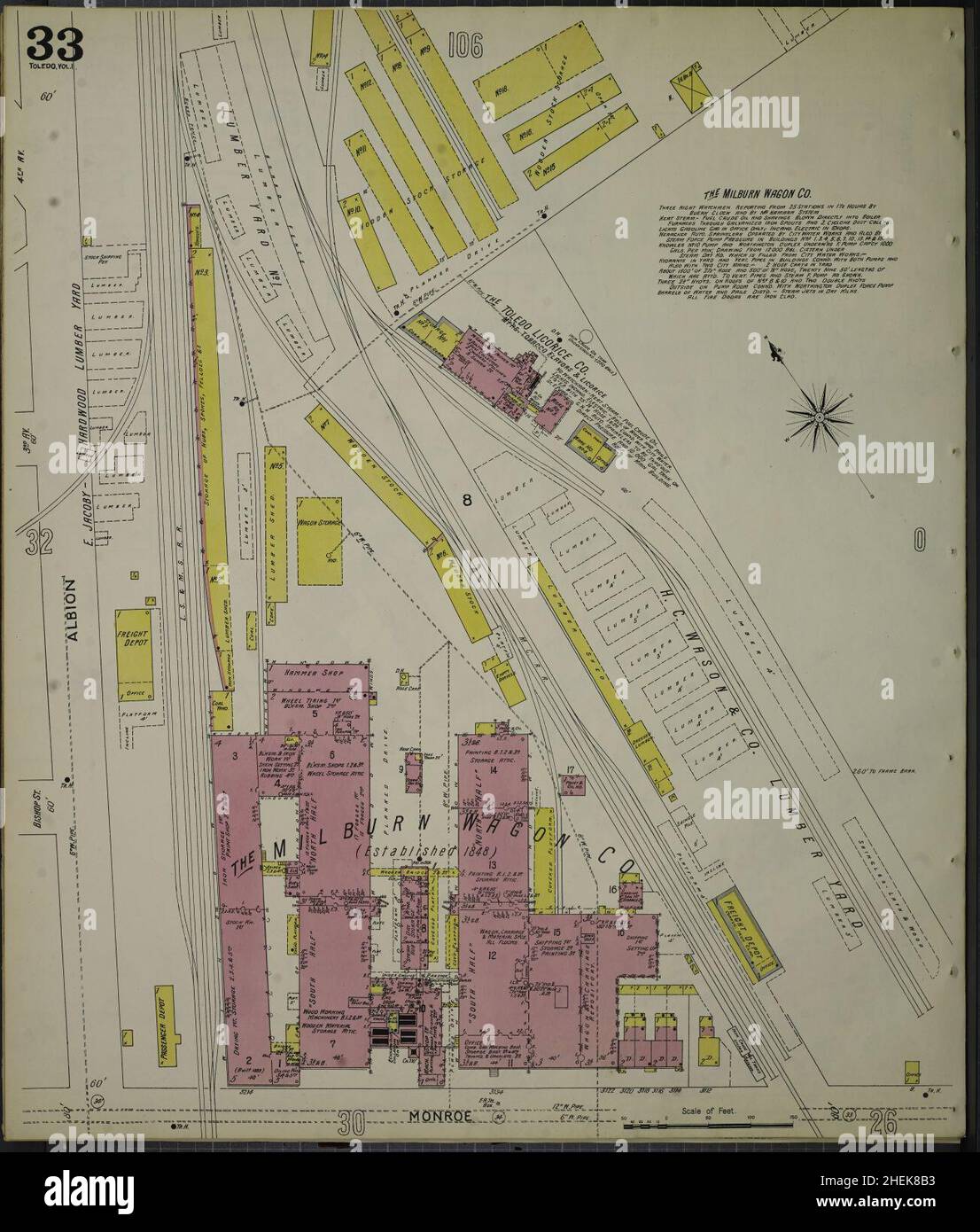 Sanborn Fire Insurance Map from Toledo, Lucas County, Ohio Stock Photo ...