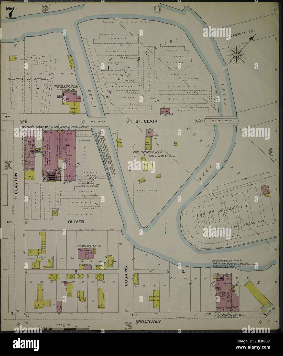 Sanborn Fire Insurance Map from Toledo, Lucas County, Ohio Stock Photo ...