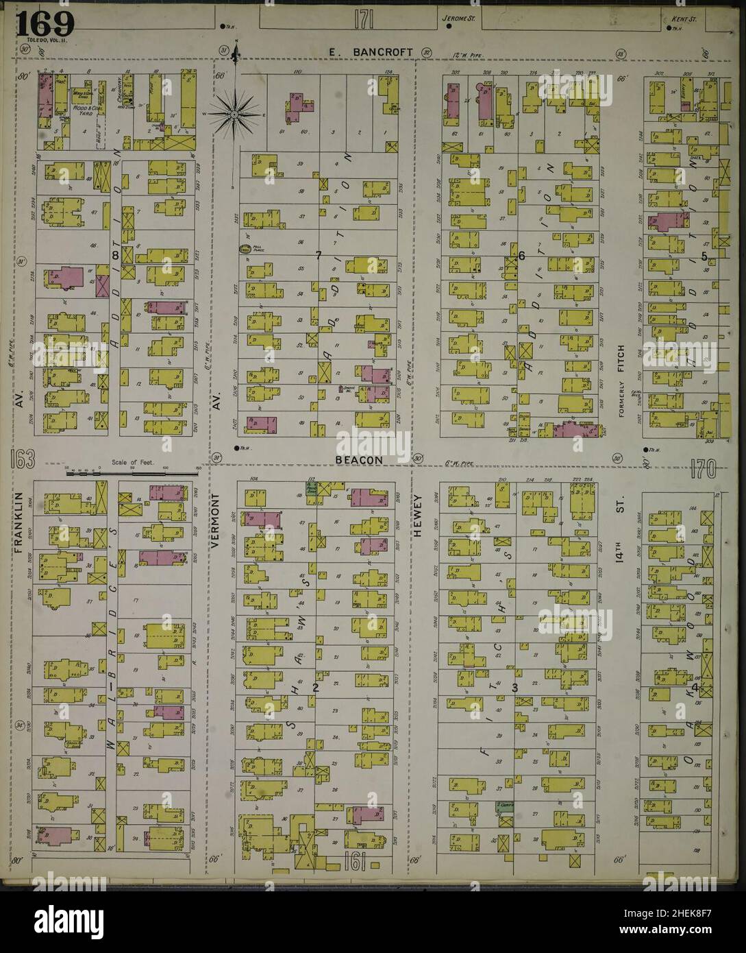 Sanborn Fire Insurance Map from Toledo, Lucas County, Ohio Stock Photo ...