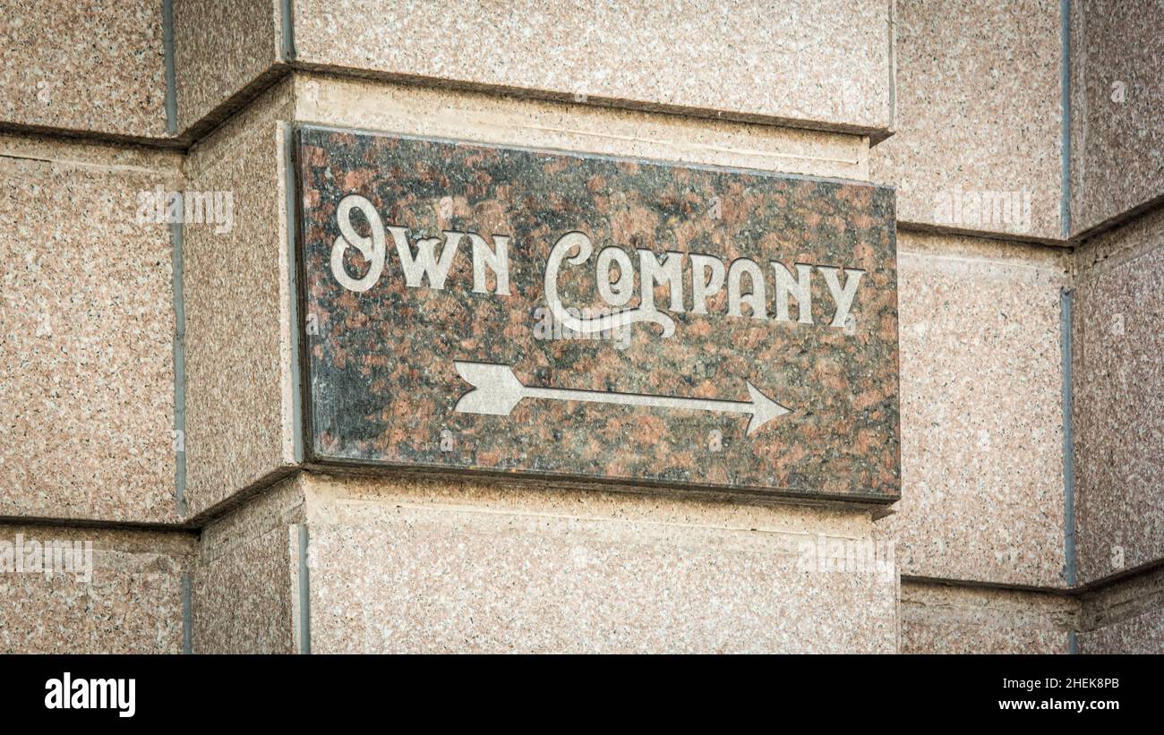 Street Sign the Direction Way to Own Company Stock Photo - Alamy