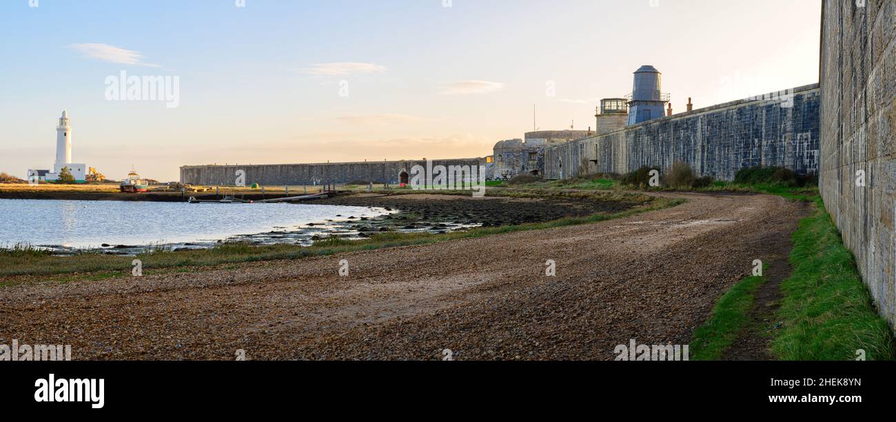 Hurst Castle English heritage military fort and Hurst Point Lighthouse ...