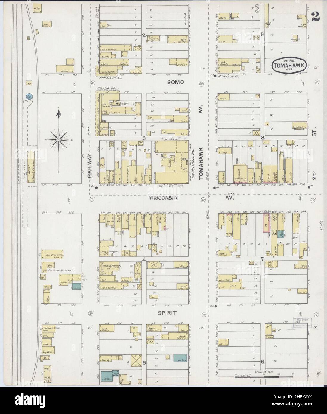 Tomahawk wisconsin map hi-res stock photography and images - Alamy
