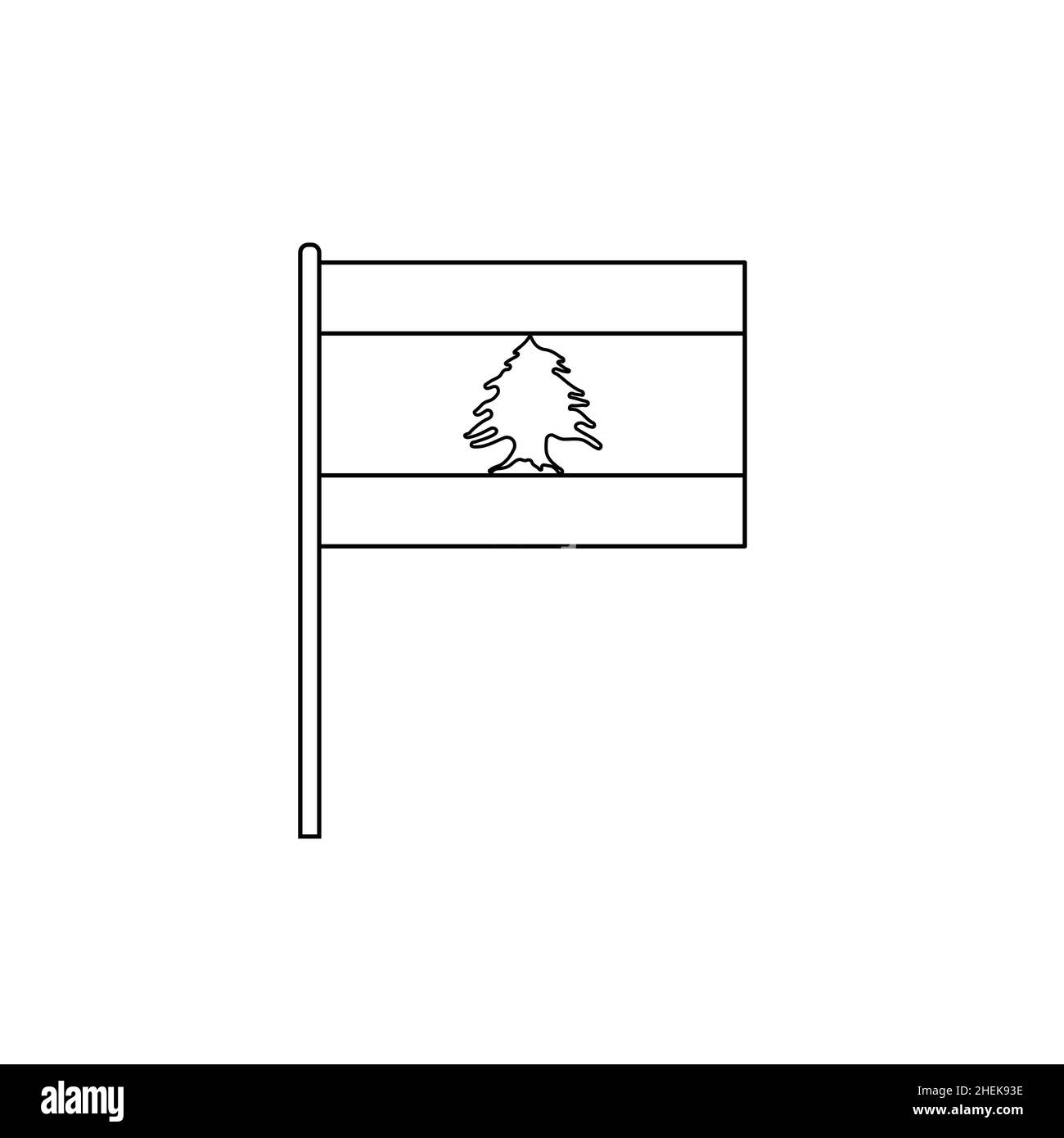 Lebanon Flag Coloring Page
