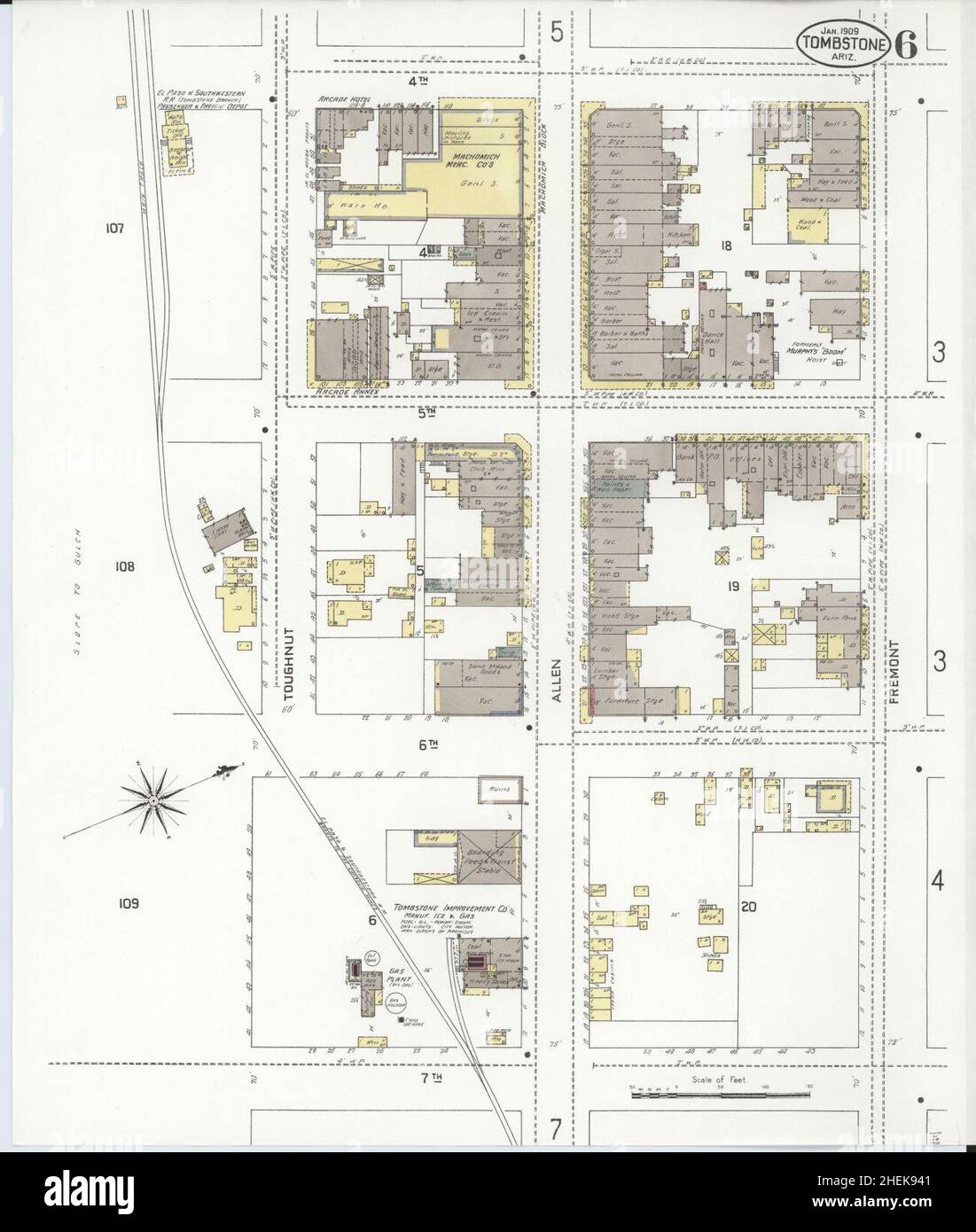 Sanborn Fire Insurance Map from Tombstone, Cochise County, Arizona ...
