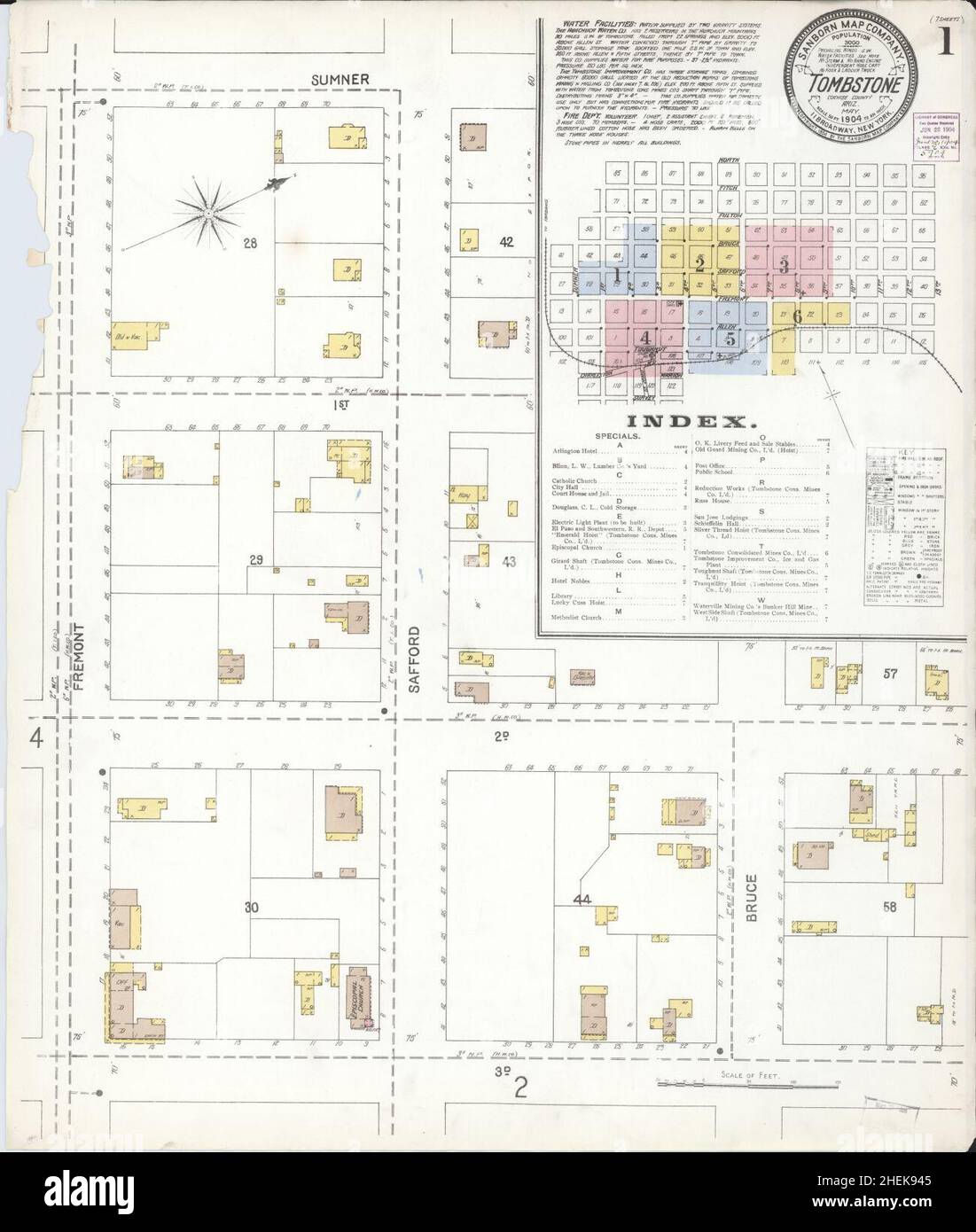 Sanborn Fire Insurance Map from Tombstone, Cochise County, Arizona ...
