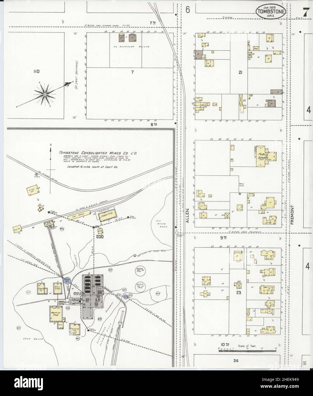 Sanborn Fire Insurance Map from Tombstone, Cochise County, Arizona ...