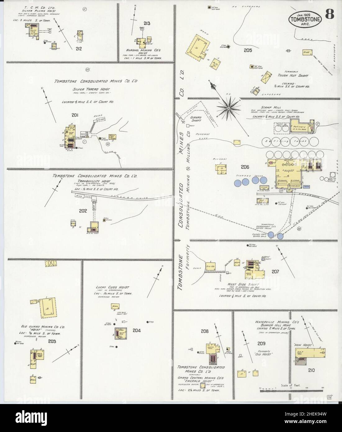 Sanborn Fire Insurance Map from Tombstone, Cochise County, Arizona ...