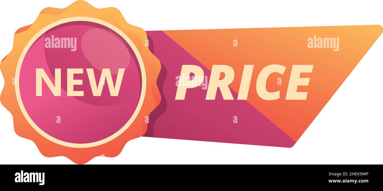 New price sticker icon cartoon vector. Sale tag. Label offer Stock ...