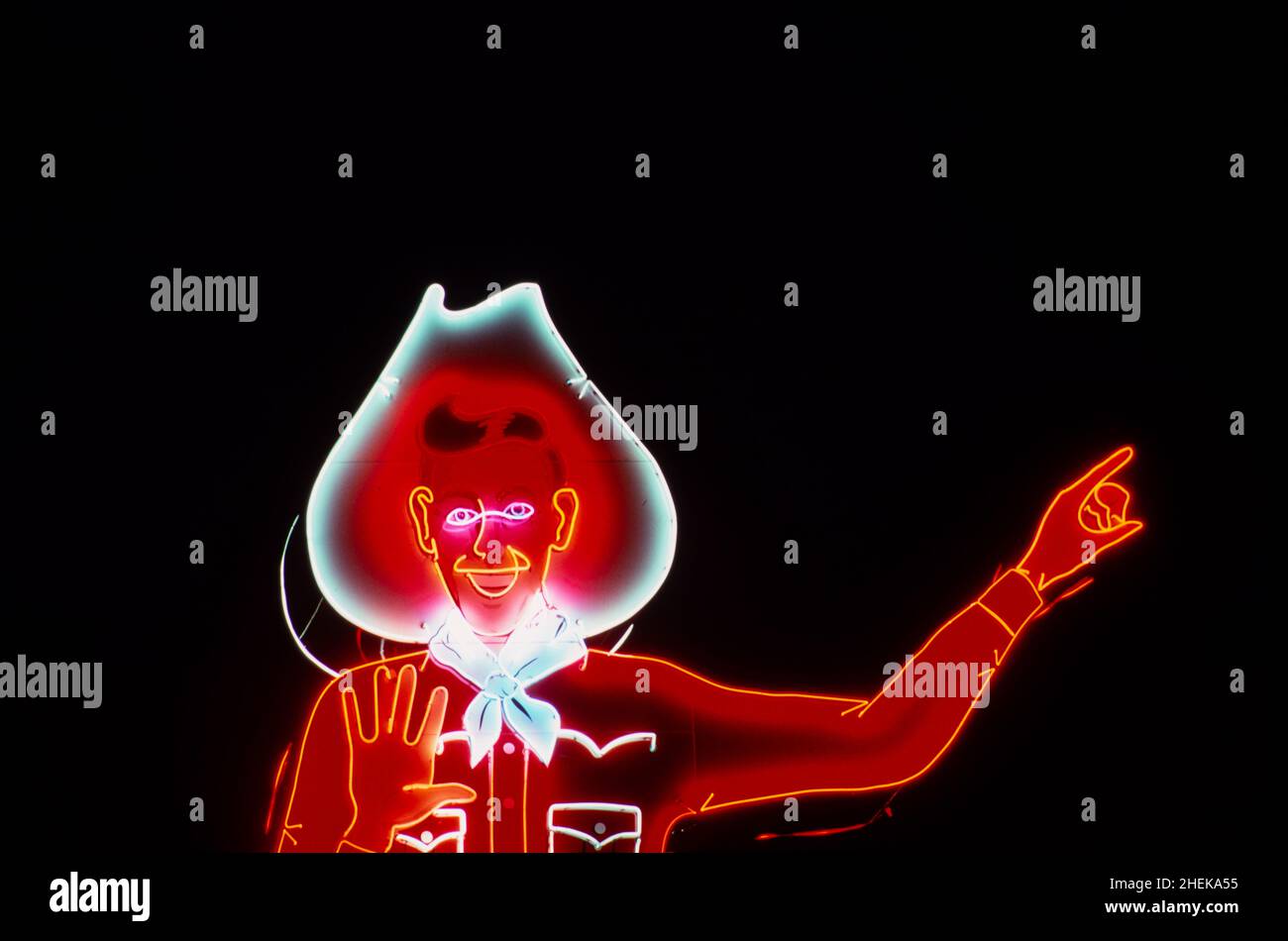 Centennial liquor store neon cowboy sign in Las Vegas Nevada Stock ...