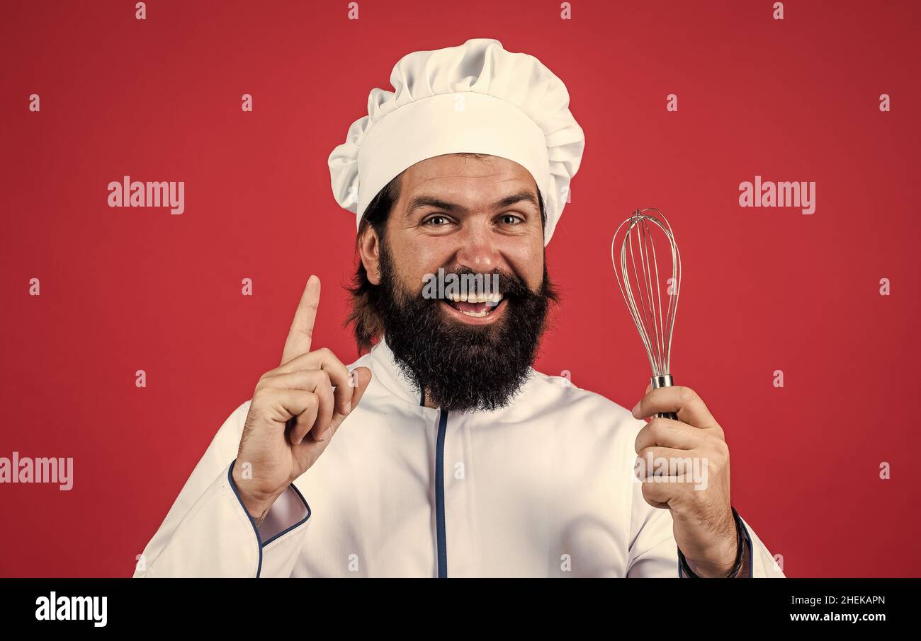 guy cook preparing food with beater, idea Stock Photo - Alamy