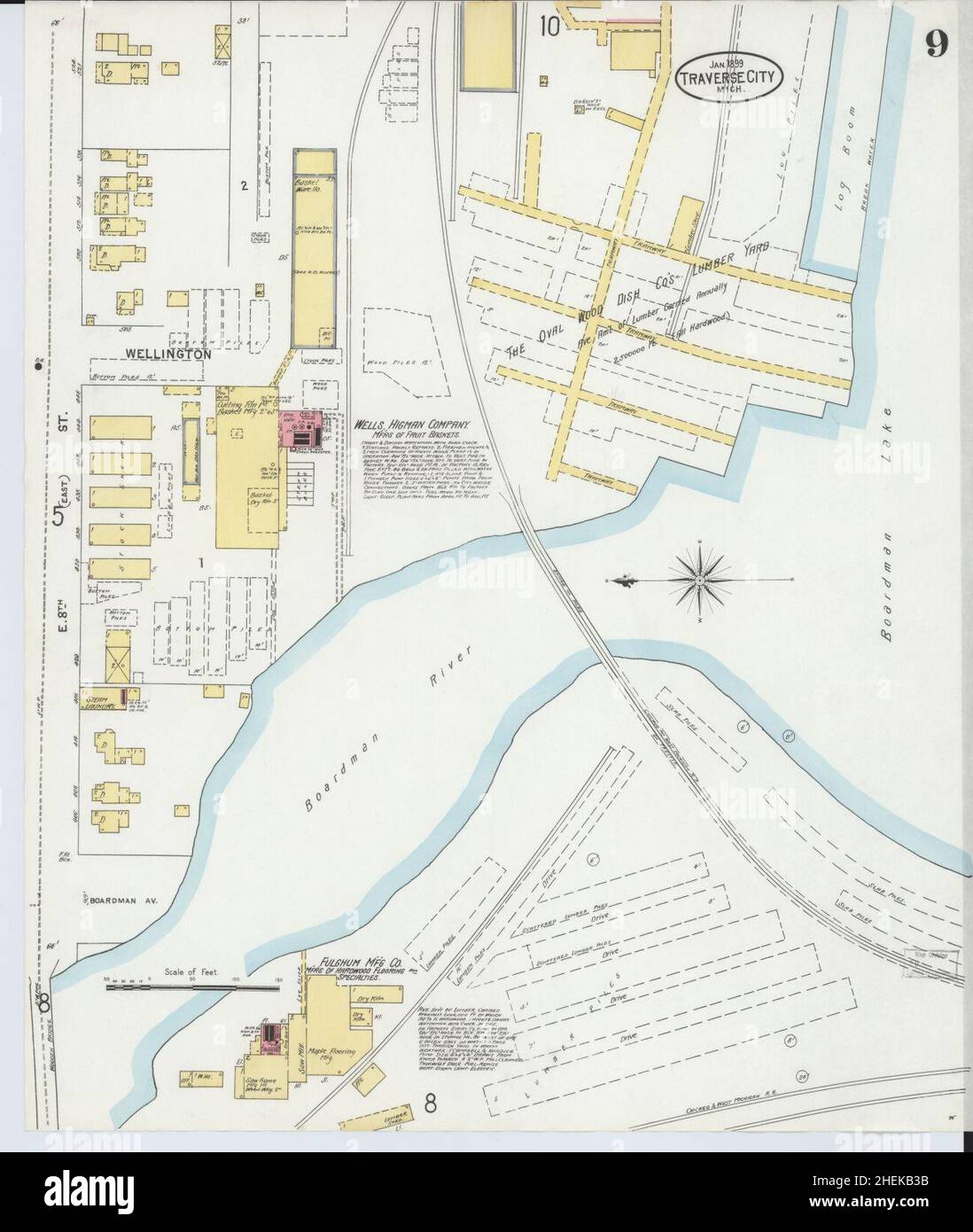 Traverse city michigan map hi-res stock photography and images - Alamy