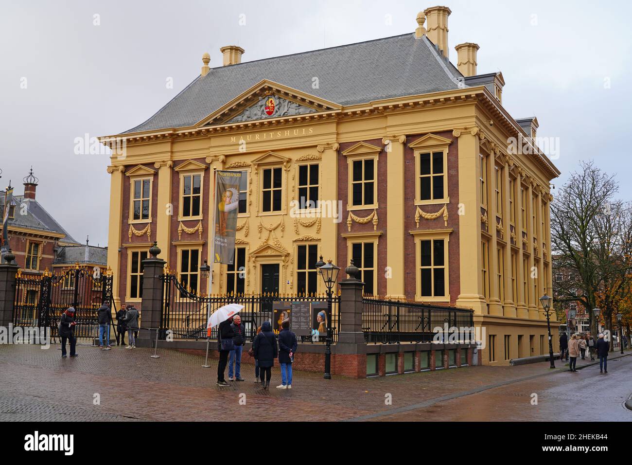 THE HAGUE, NETHERLANDS -13 NOV 2021- View of the landmark Mauritshuis ...