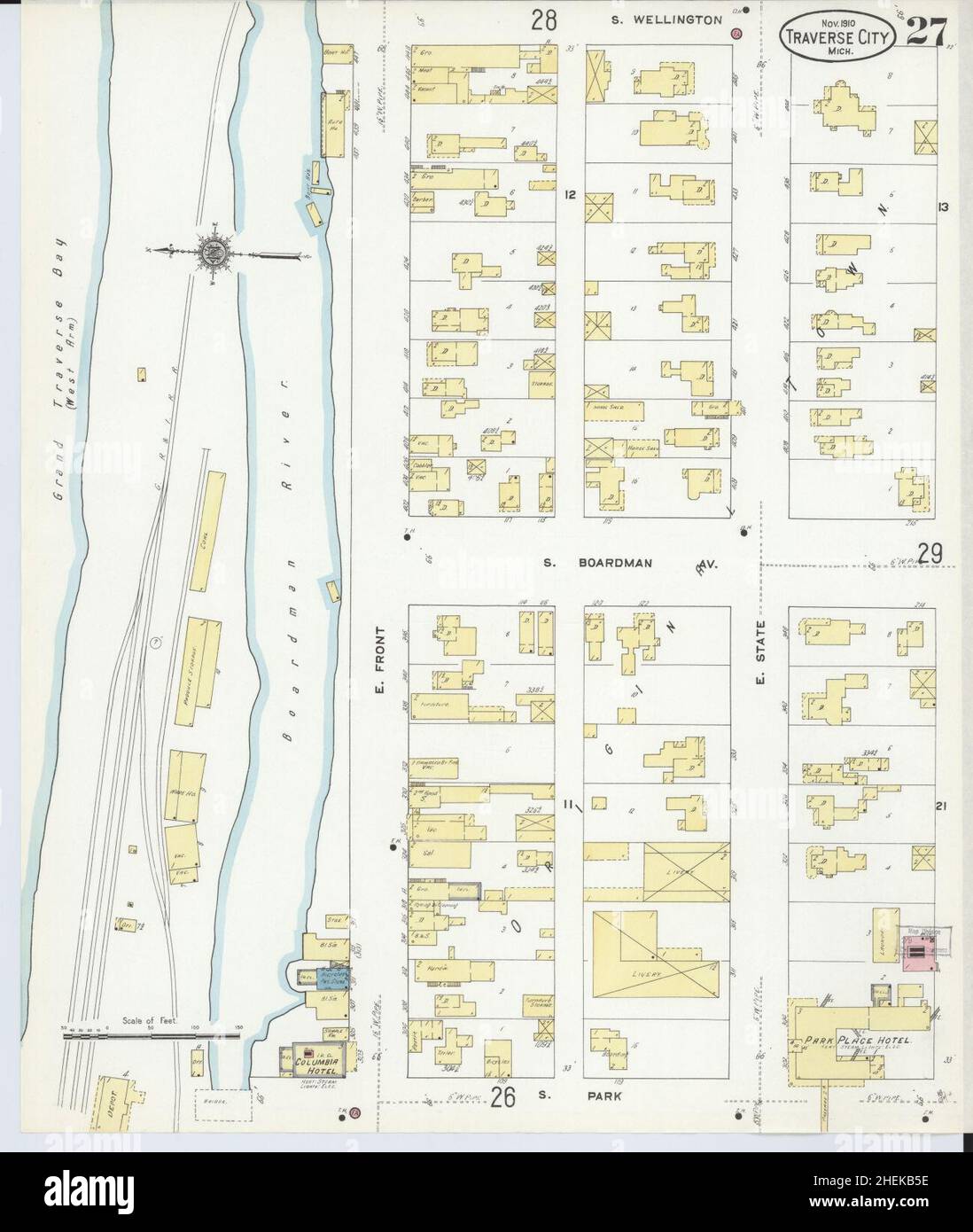 Grand traverse michigan map hi-res stock photography and images - Alamy