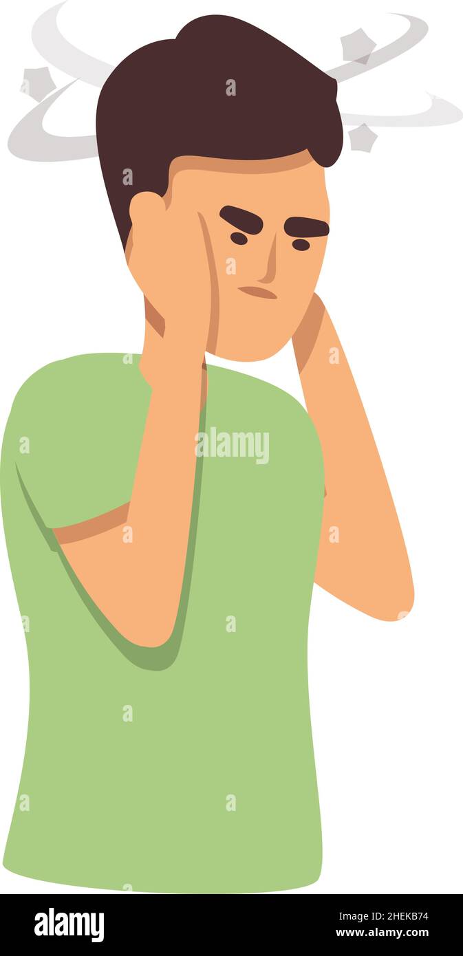 Pain dizziness icon cartoon vector. Brain sick. Cold dizzy Stock Vector ...