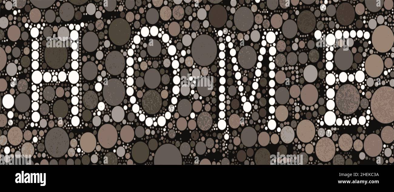 The word home made of white circles in between brown circles Stock ...