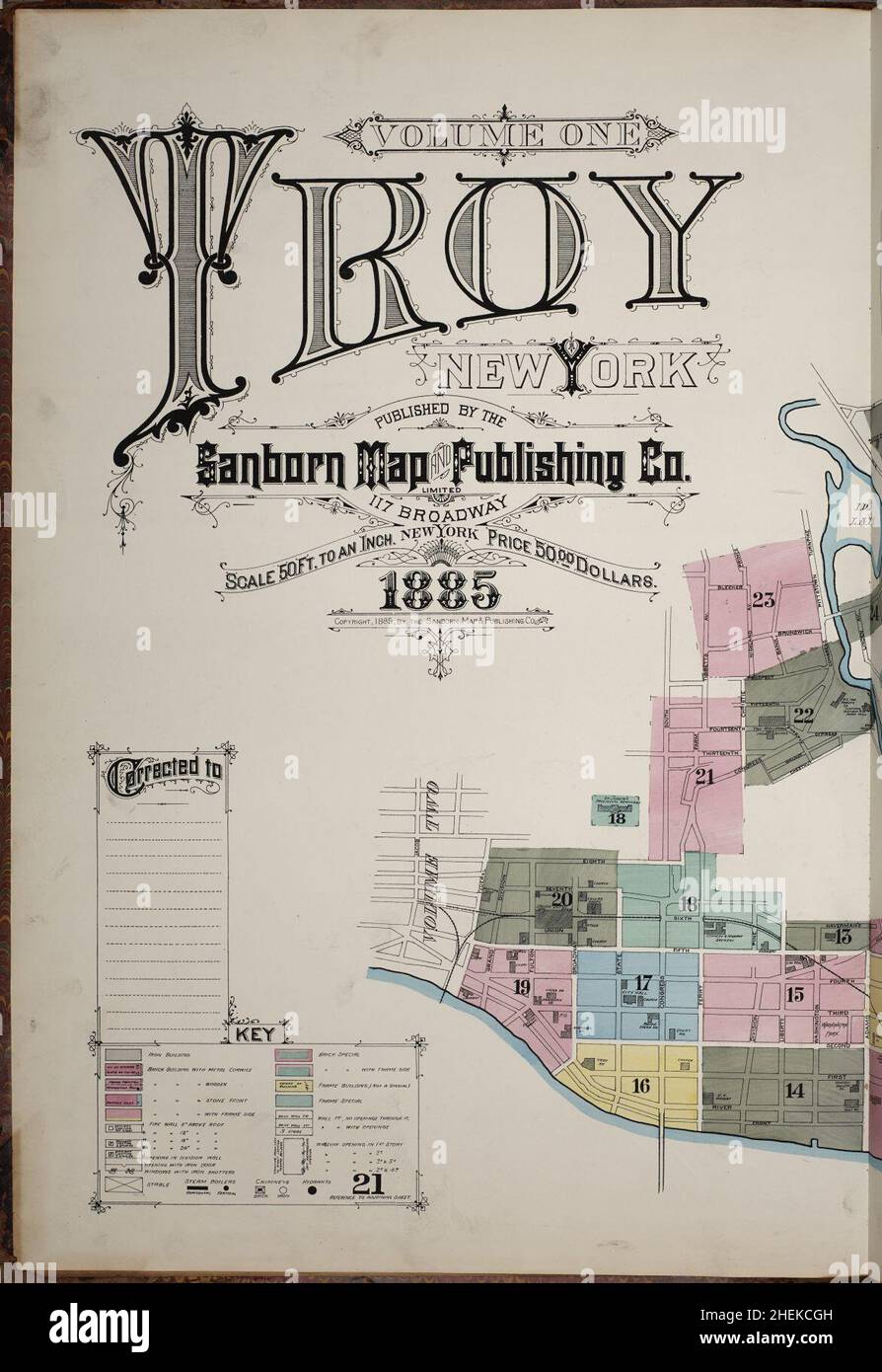 Map of troy new york hi-res stock photography and images - Alamy