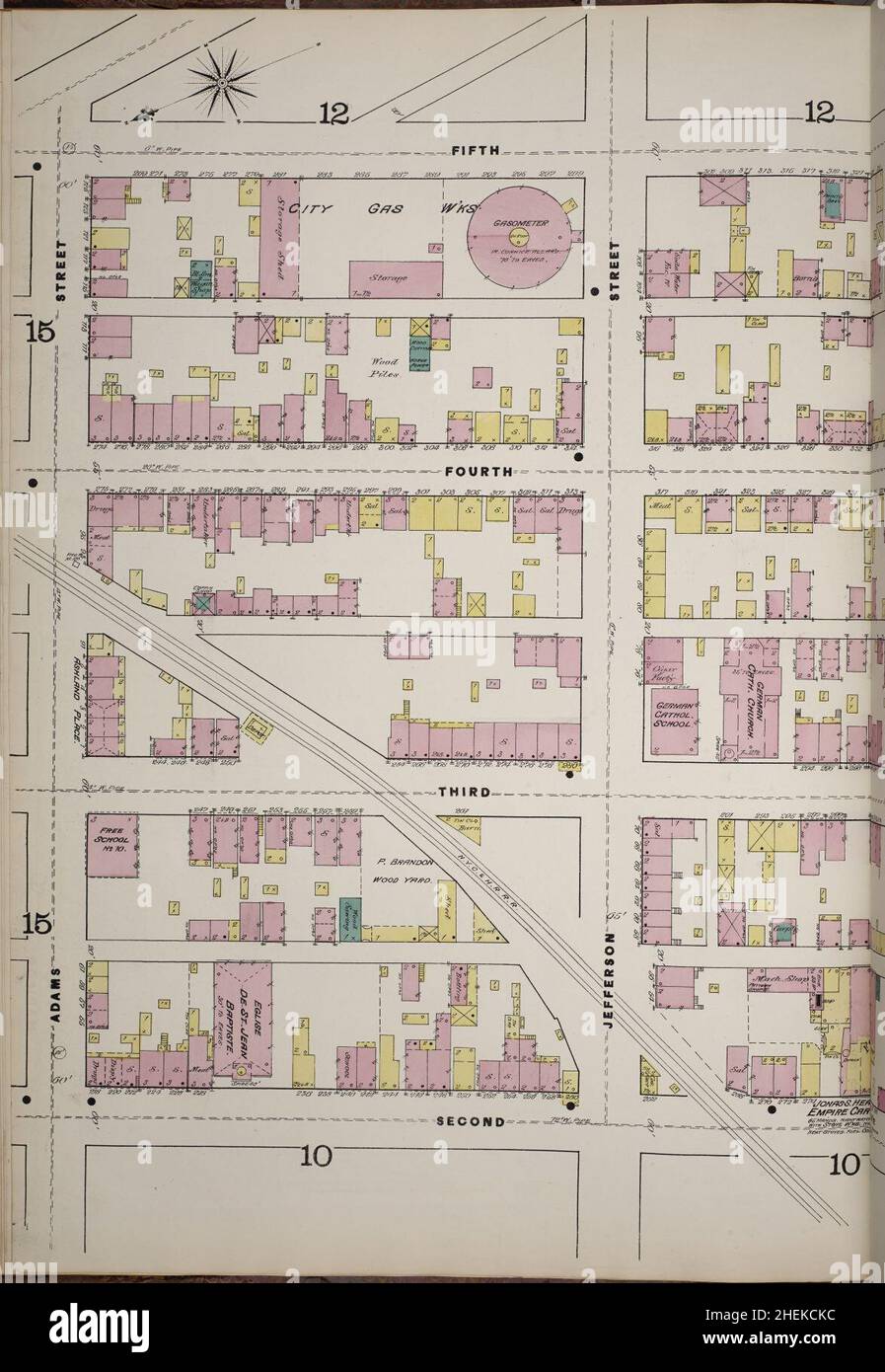 Sanborn Fire Insurance Map from Troy, Rensselaer County, New York Stock ...