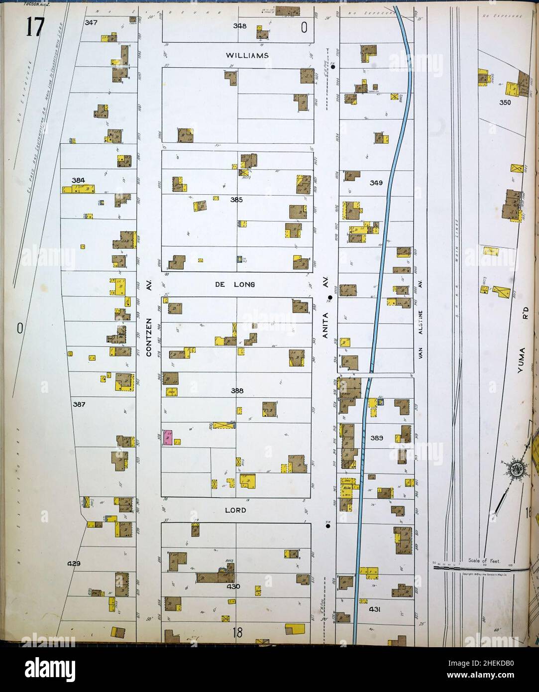 Sanborn Fire Insurance Map from Tucson, Pima County, Arizona Stock ...