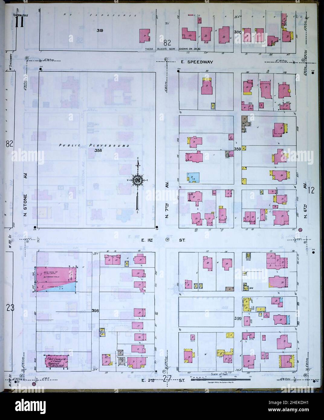 Sanborn Fire Insurance Map from Tucson, Pima County, Arizona Stock ...