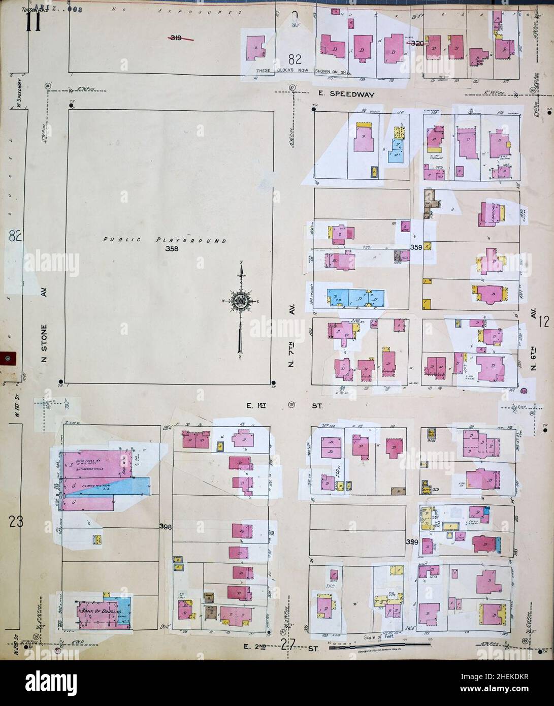 Sanborn Fire Insurance Map from Tucson, Pima County, Arizona Stock ...