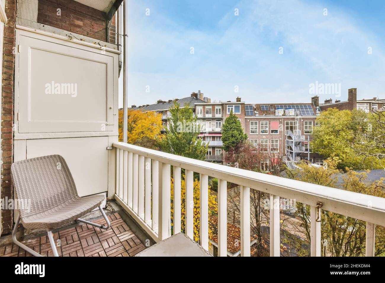 Balcony of a beautiful house in the daytime Stock Photo - Alamy