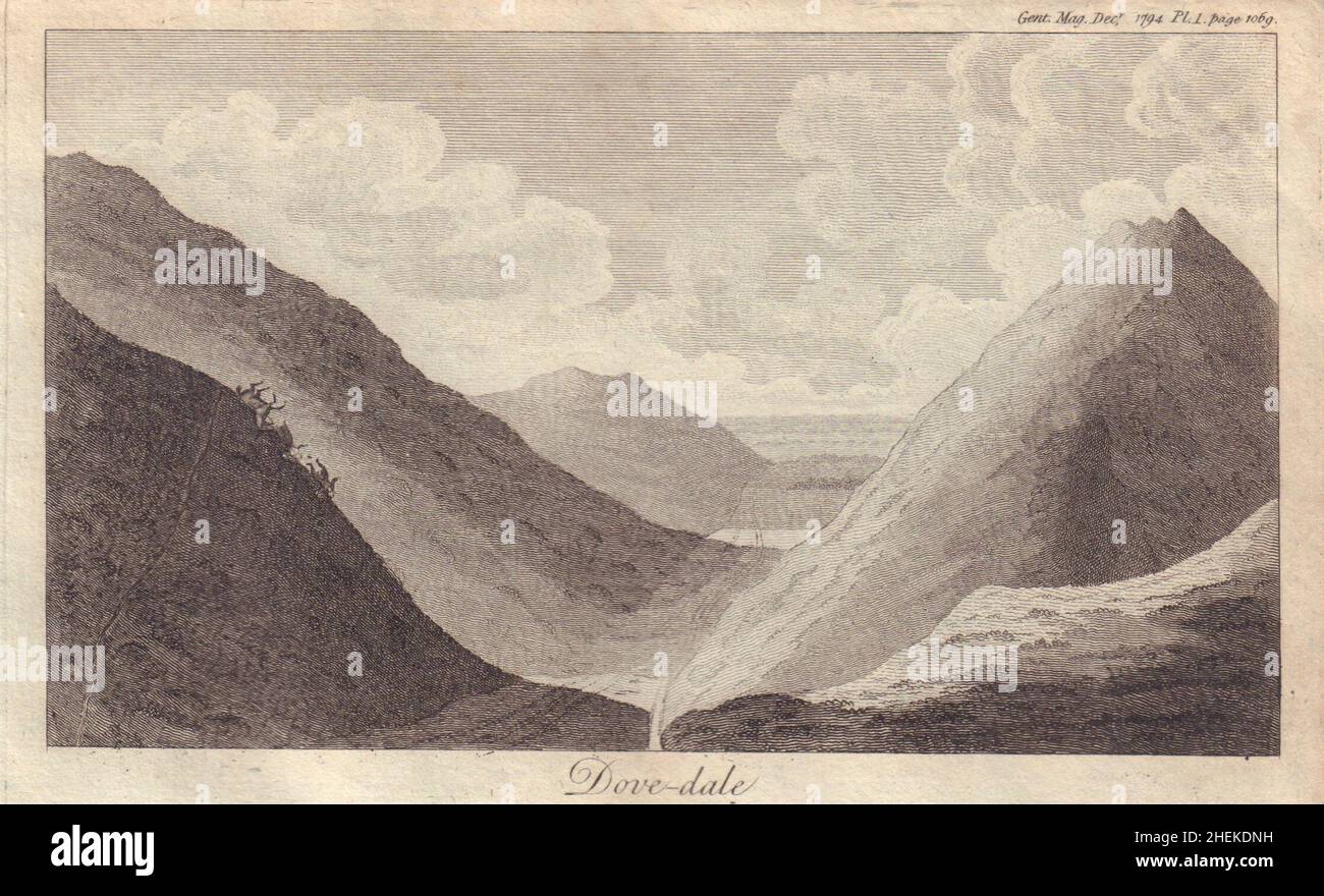 View in Dovedale, Derbyshire, showing the catastrophe of Dean Langton ...