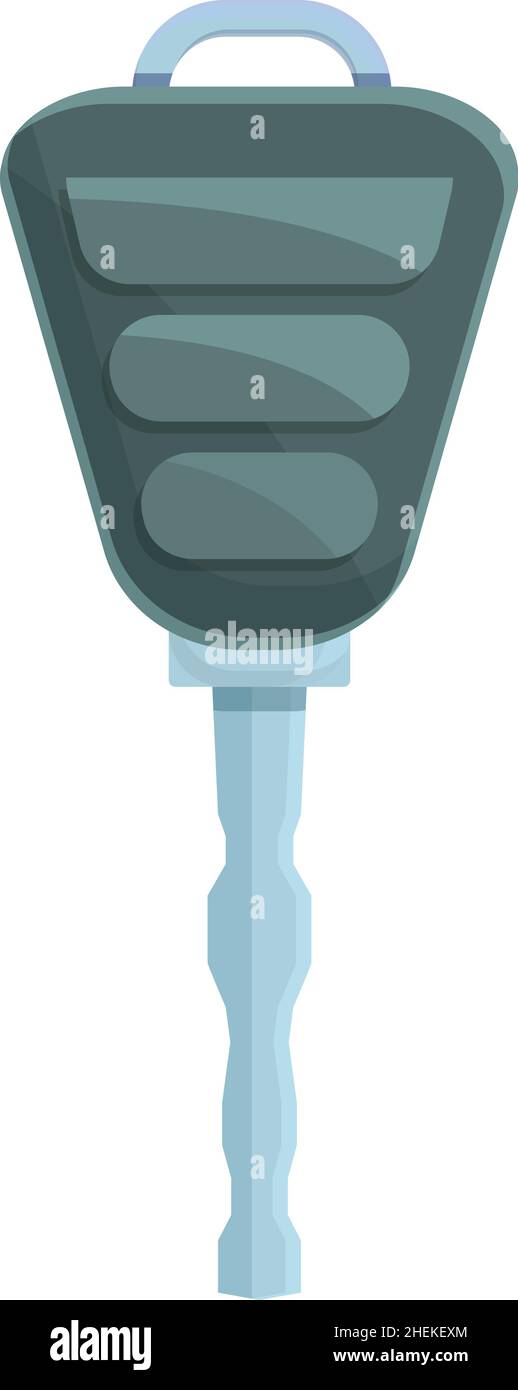 Remote car alarm key icon cartoon vector. System control. Hand lock ...