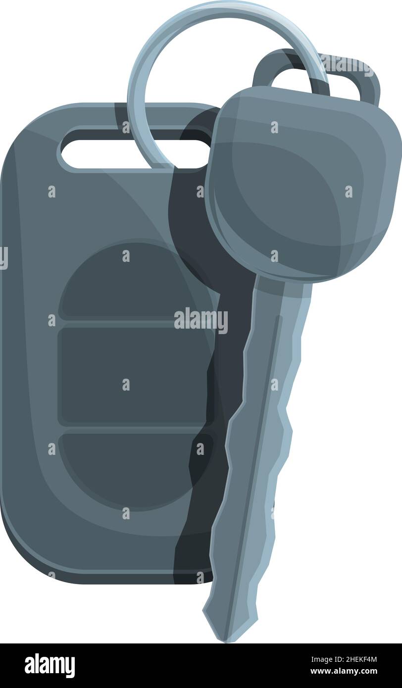 Security car alarm key icon cartoon vector. Remote system. Chain door ...