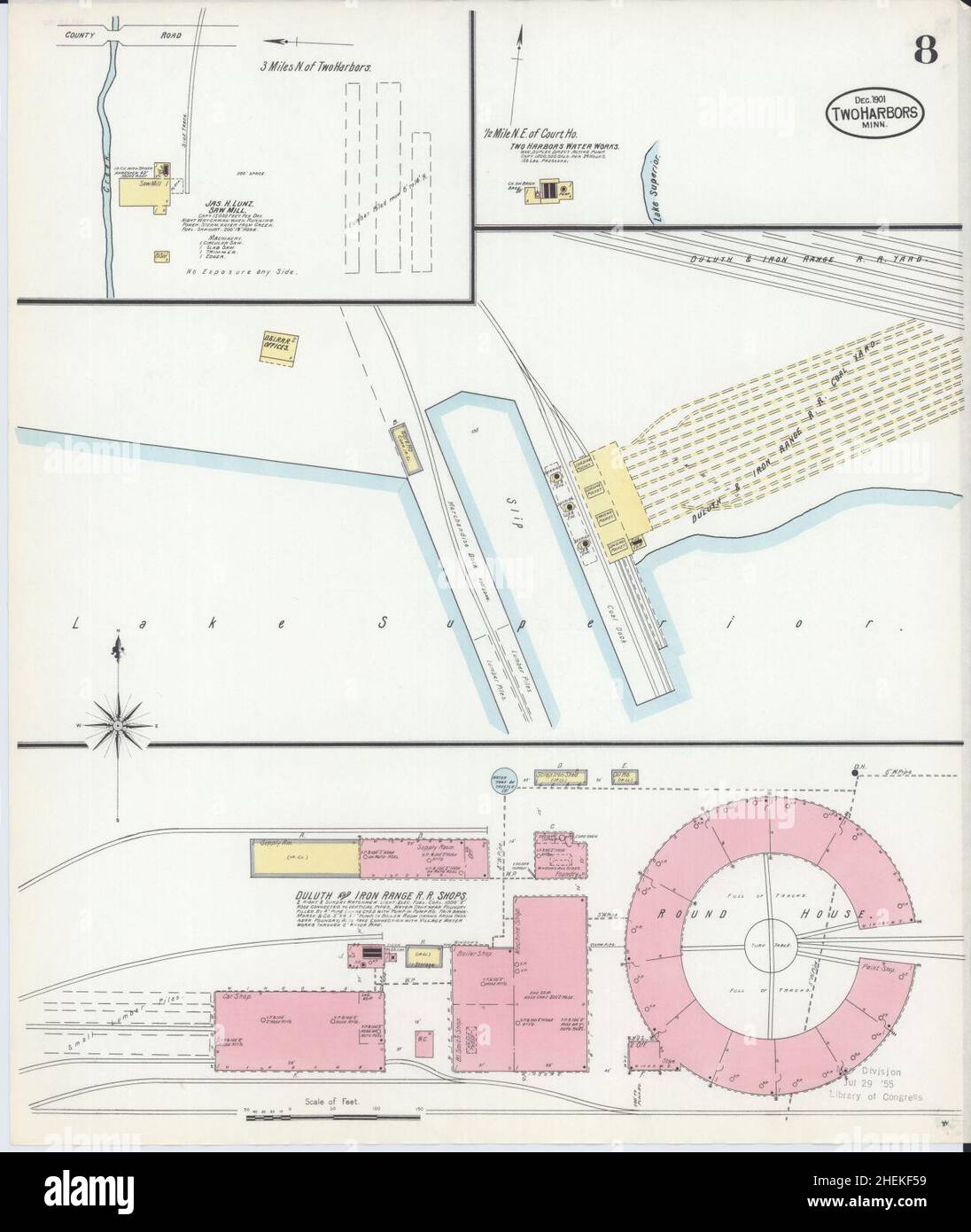 Map of two harbors hi-res stock photography and images - Alamy