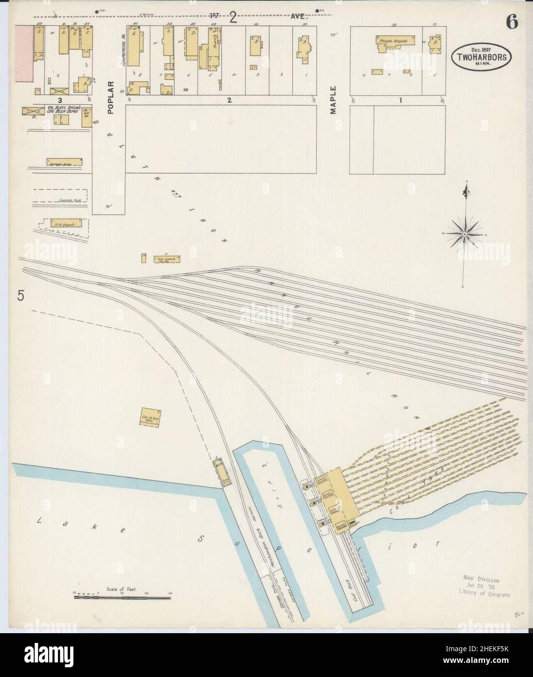 Map of two harbors hi-res stock photography and images - Alamy